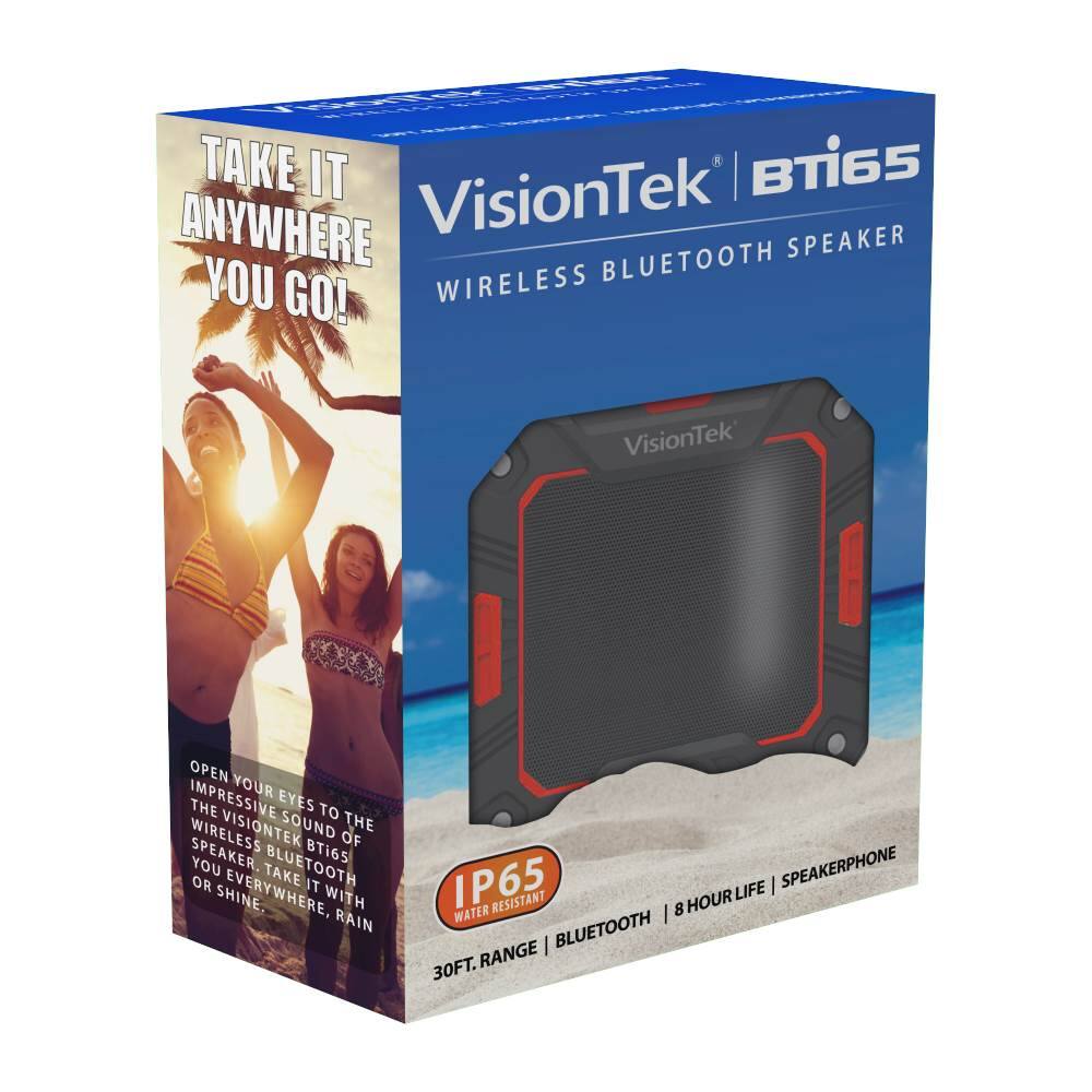 Best Buy: VisionTek BTi65 Portable Bluetooth Speaker Black and Red 900892
