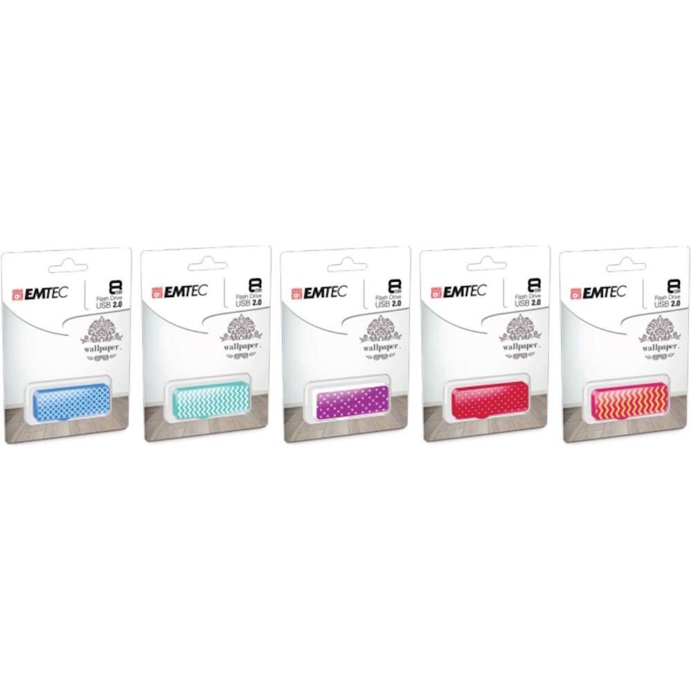 Best Buy: EMTEC Wallpaper 8GB USB 2.0 Type A Flash Drive Assorted ...