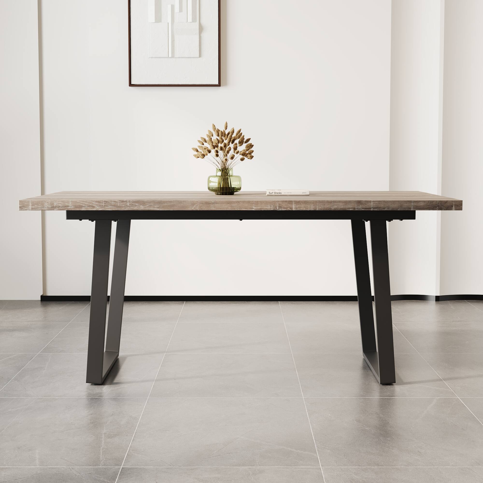 Tiramisubest 62.9 inch rectangular MDF dining table, simple and modern ...