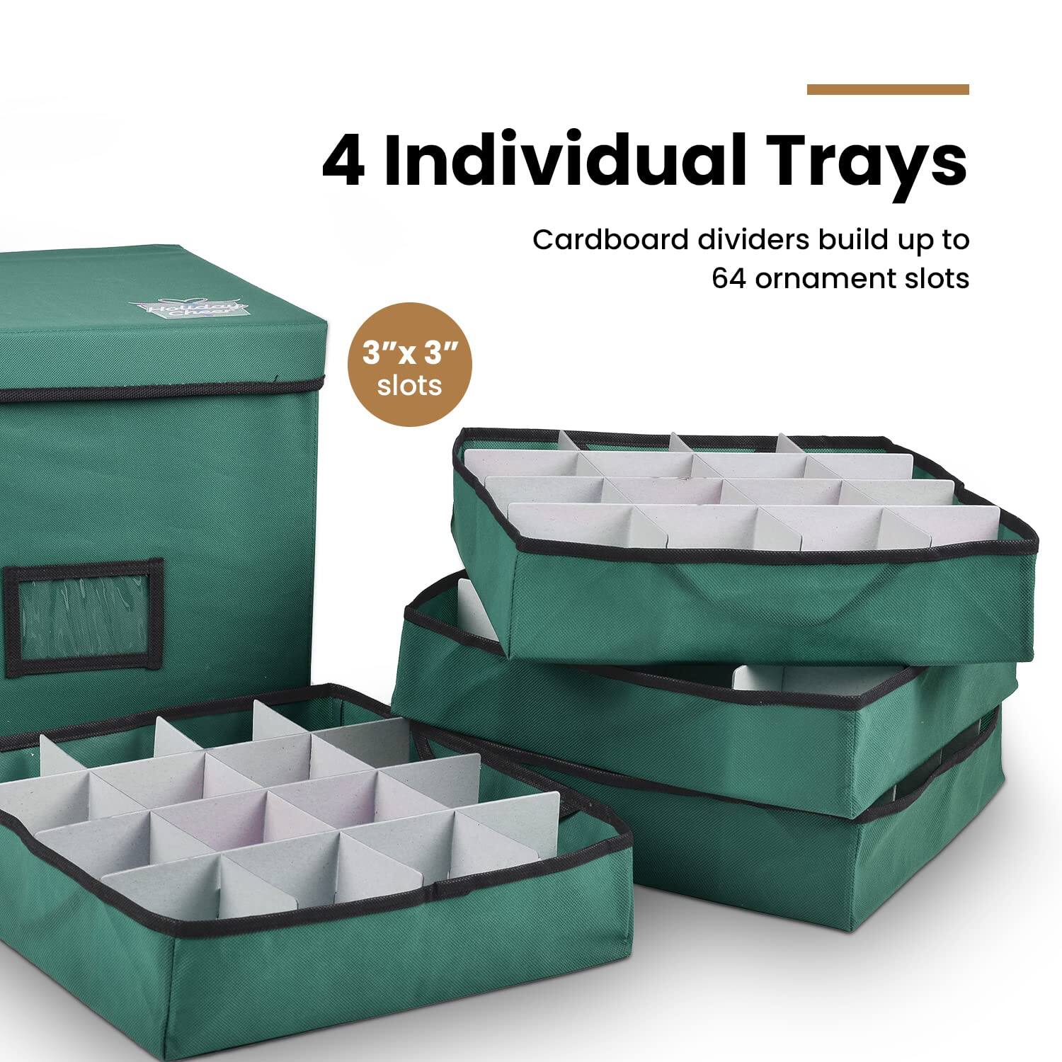 Paradigms Interiors Christmas Ornament Storage With 4 Tray Container ...