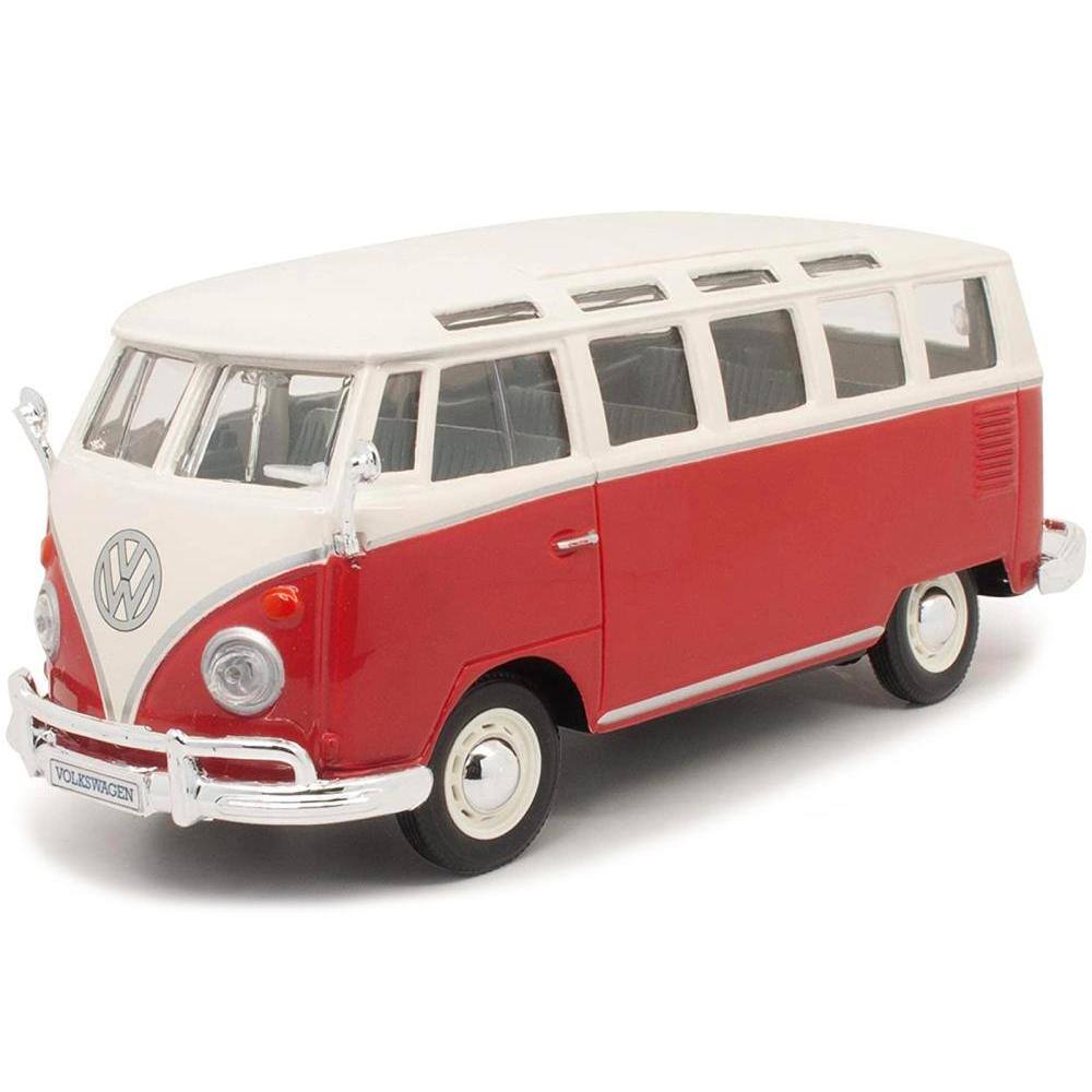 Volkswagen Van Samba Bus 1/25 Diecast Model by Maisto Red and White ...