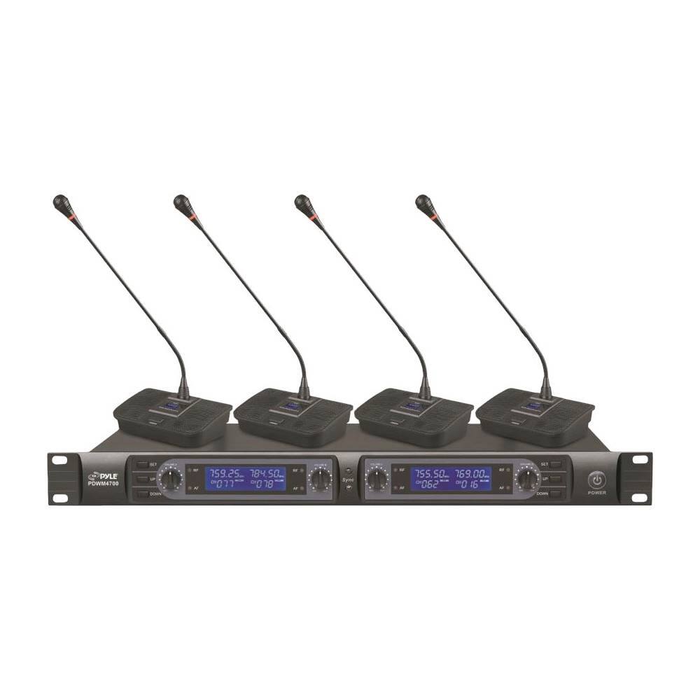 Best Buy: PYLE Professional 4-Channel UHF Wireless Microphone System ...