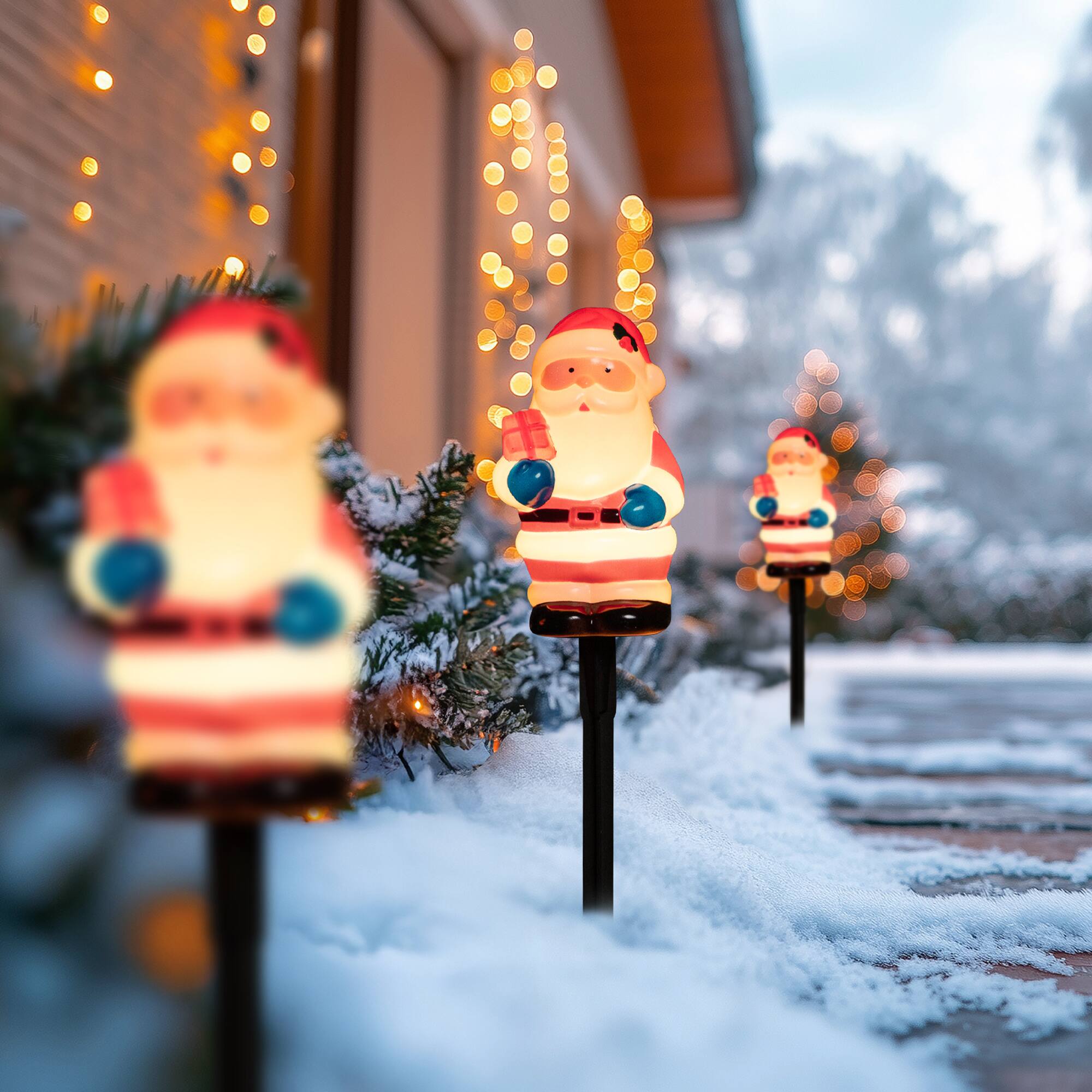 Northlight Lighted Santa Claus Christmas Pathway Markers 16" Set of 4 ...