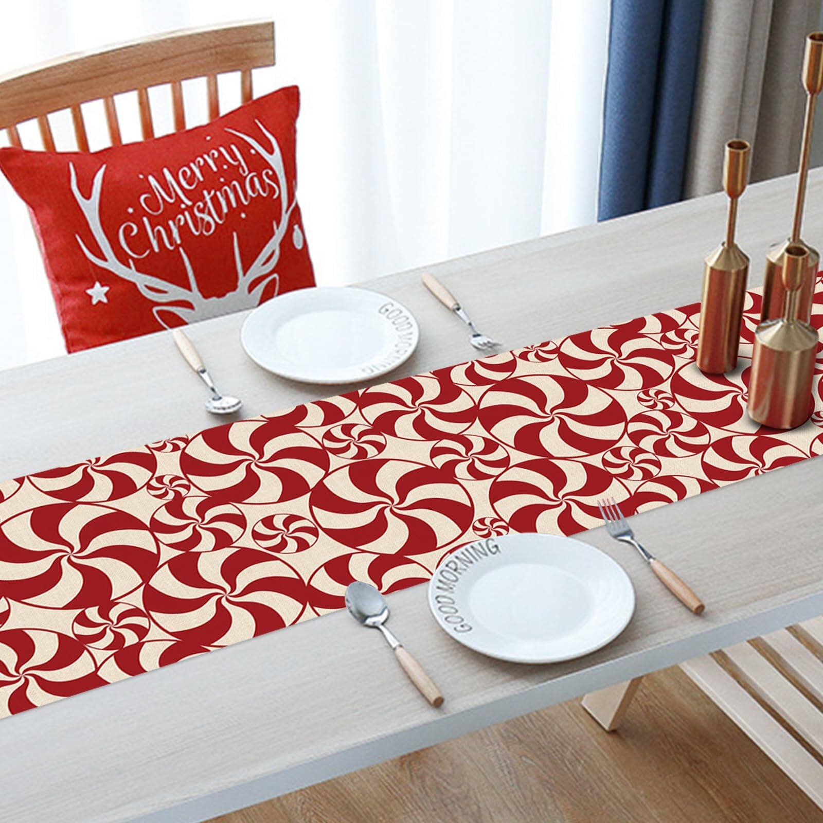 Paradigms Interiors Christmas Peppermint Candy Table Runner Xmas ...