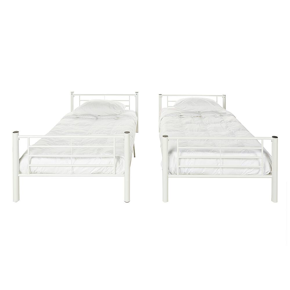 Lit Superposé Walker Edison Silver Metal Twin Over Loft Bunk Bed Twin ...