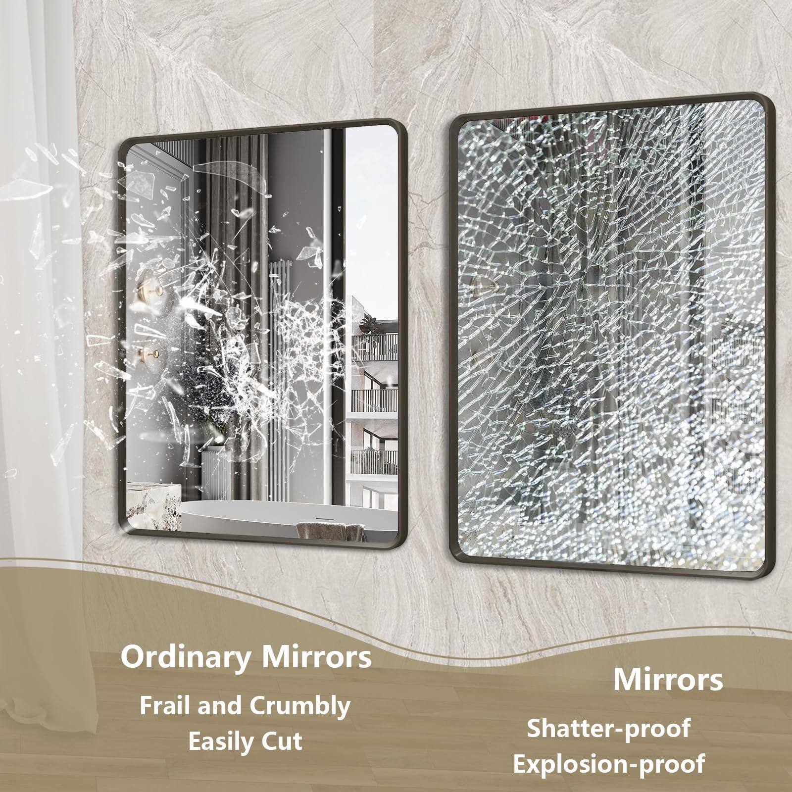 Cedar Assembly Metal Framed Bathroom Mirror For Wall Matte Vanity ...