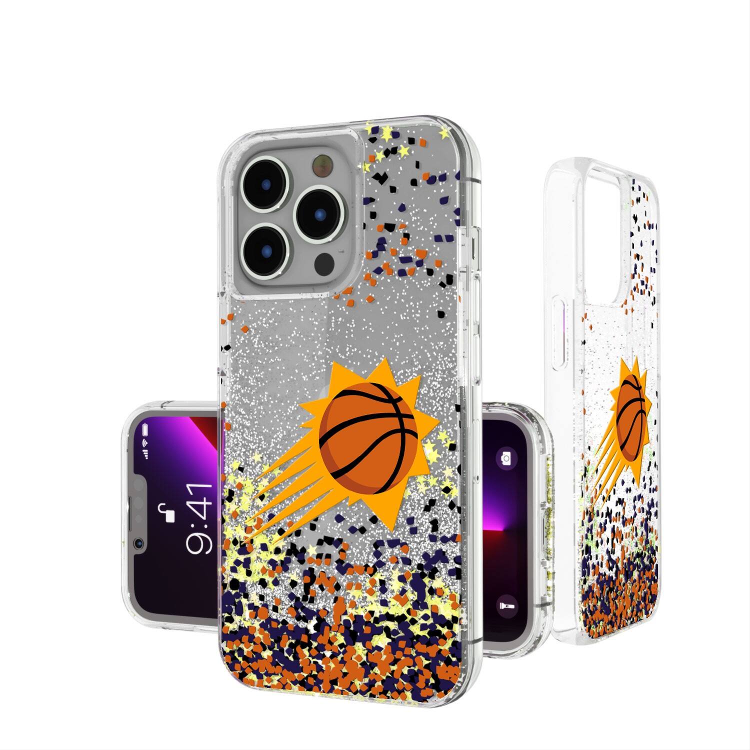 Keyscaper NBA Phoenix Suns iPhone Glitter Case with Confetti Design 16 ...