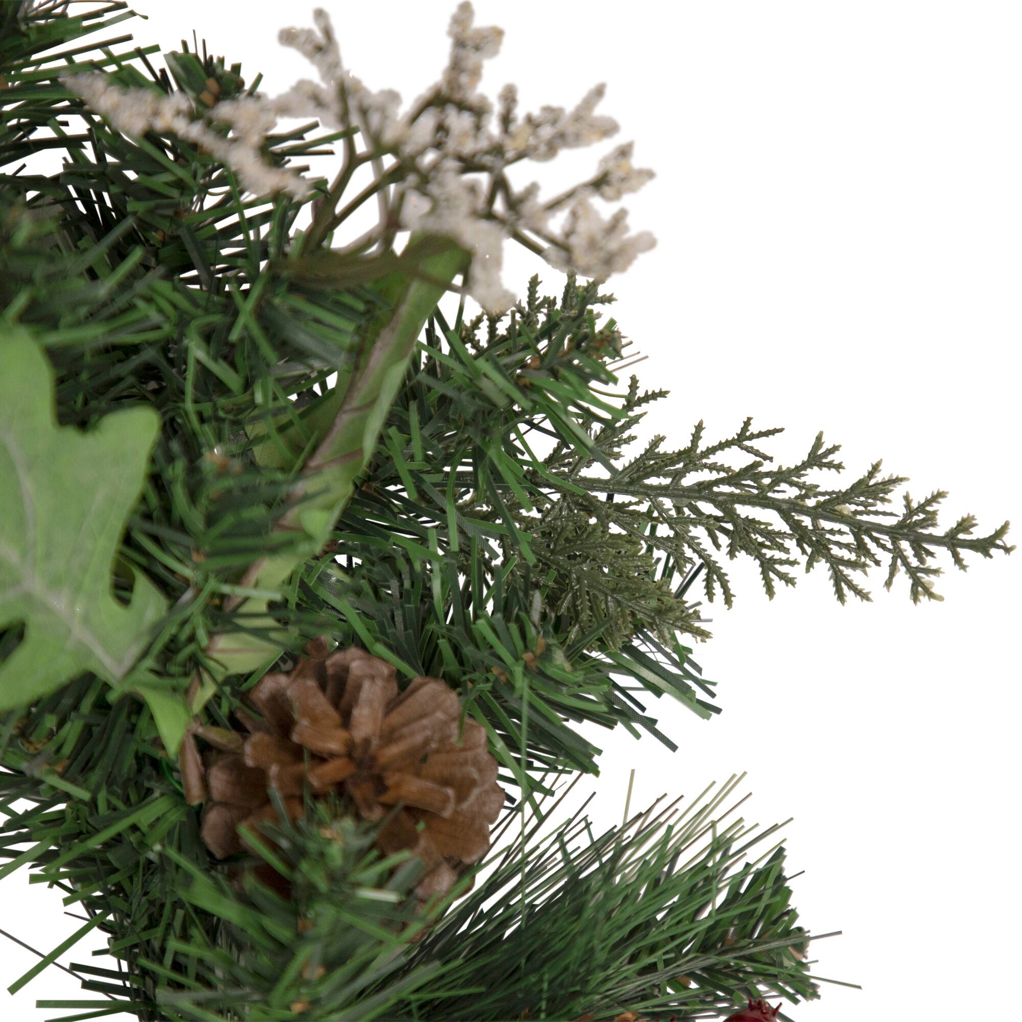 Northlight Decorated Natural Pine and Berry Artificial Christmas Wreath ...