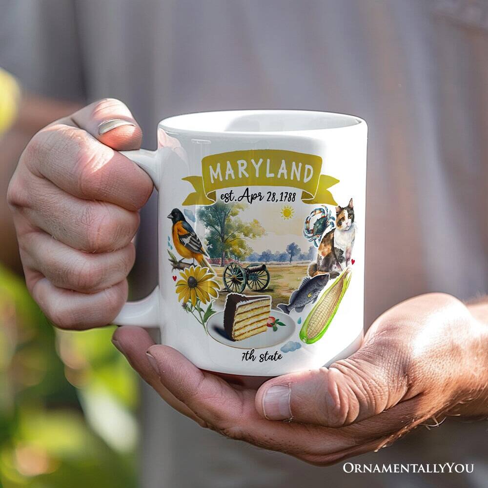 OrnamentallyYou Artistic Maryland State Themes and Landmarks Mug White ...