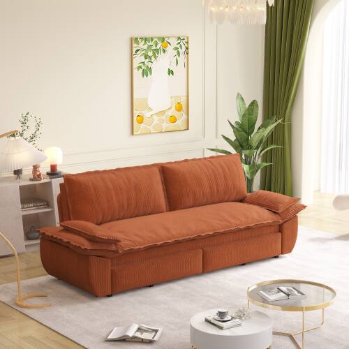 JUJABU 73.2" Queen Pull Out Sofa Bed, 3 in 1 Convertible Sleeper Sofa ...