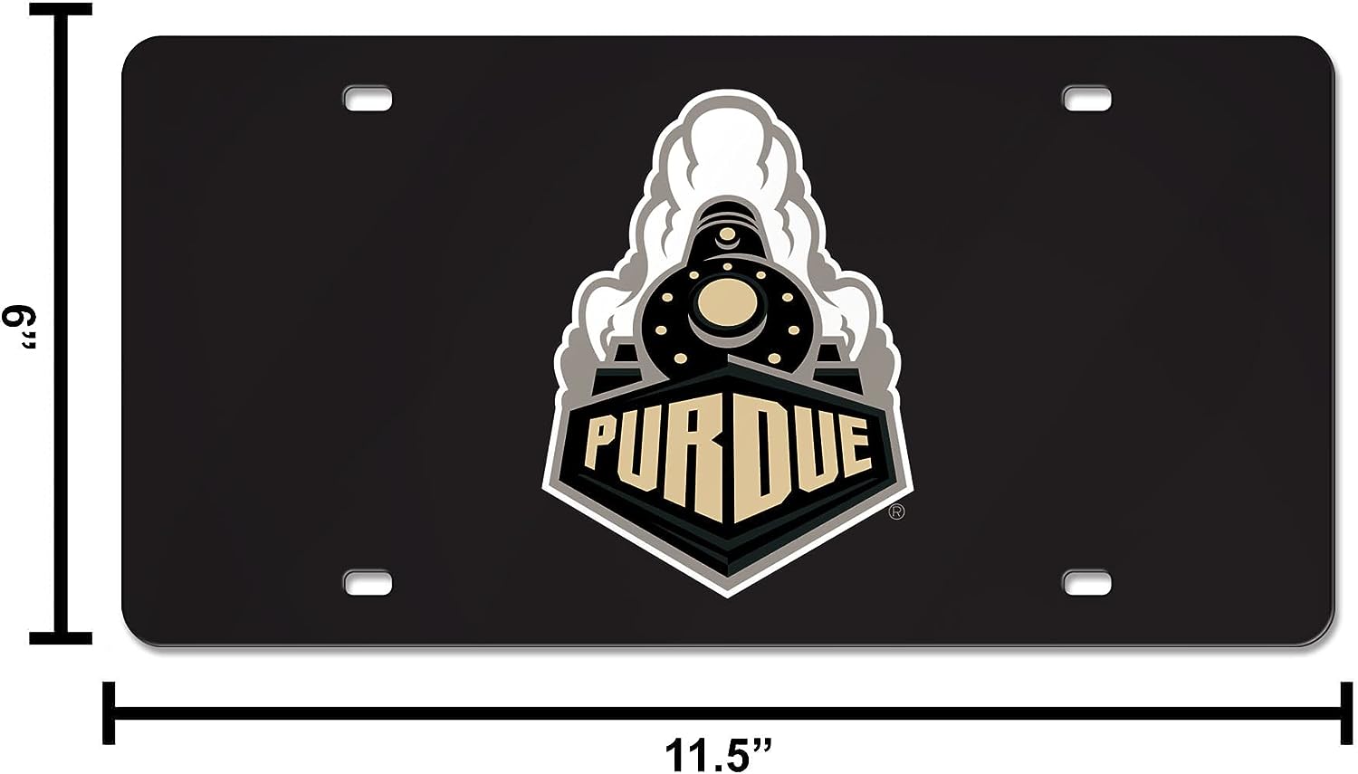 Rico Industries Purdue Boilermakers Black Mirrored Laser Cut License ...