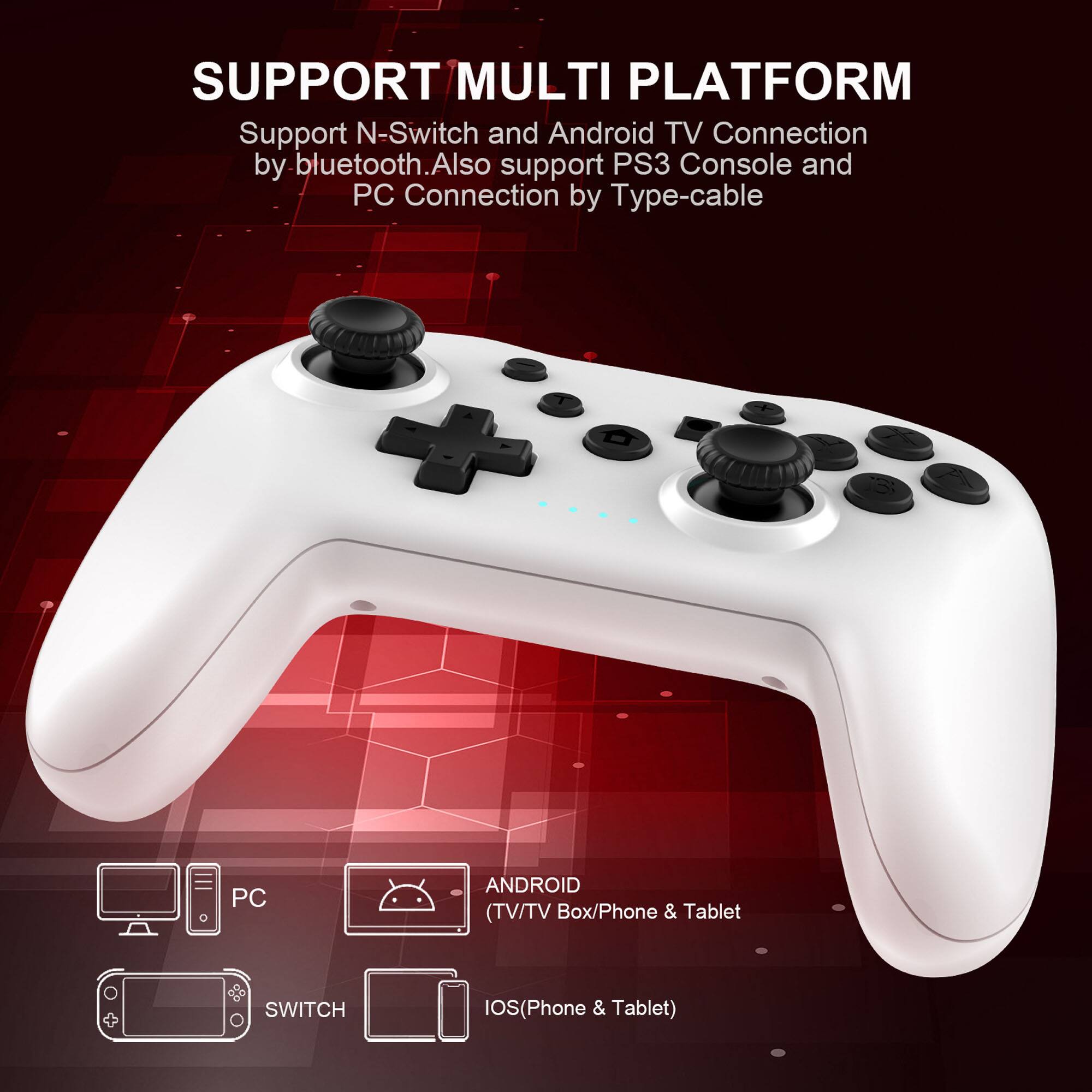 YONWAY Wireless Bluetooth Game Controller, Featuring Dual Motor ...