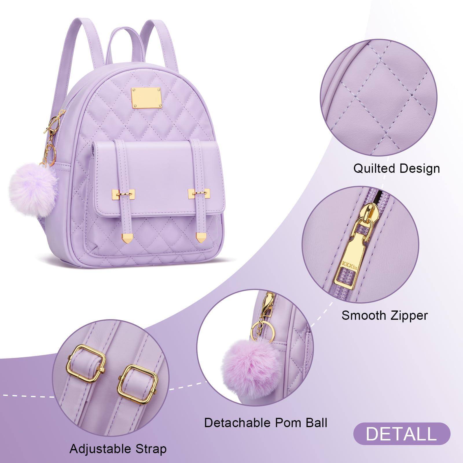 Stamp n Camp Small Backpack Purse Vegan Leather Quilted Mini Daypack ...