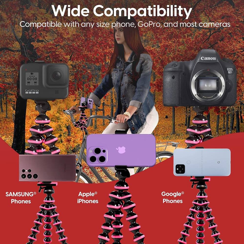 Schertz Flexible Tripod for iPhone, Android & Cameras – Bendable Legs ...