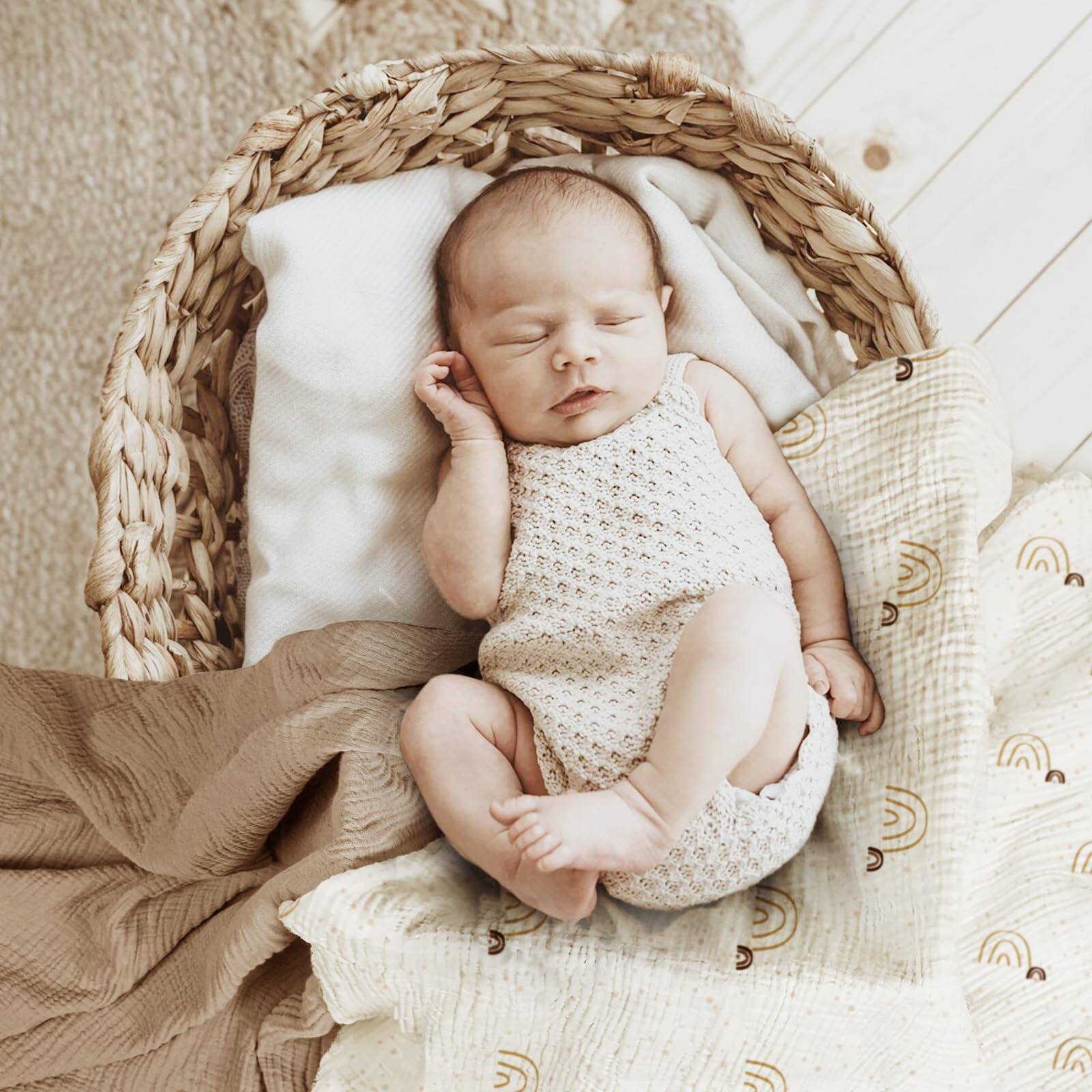 Pacoar Cade Muslin Swaddle Blankets: Soft Receiving Blanket For Cotton ...