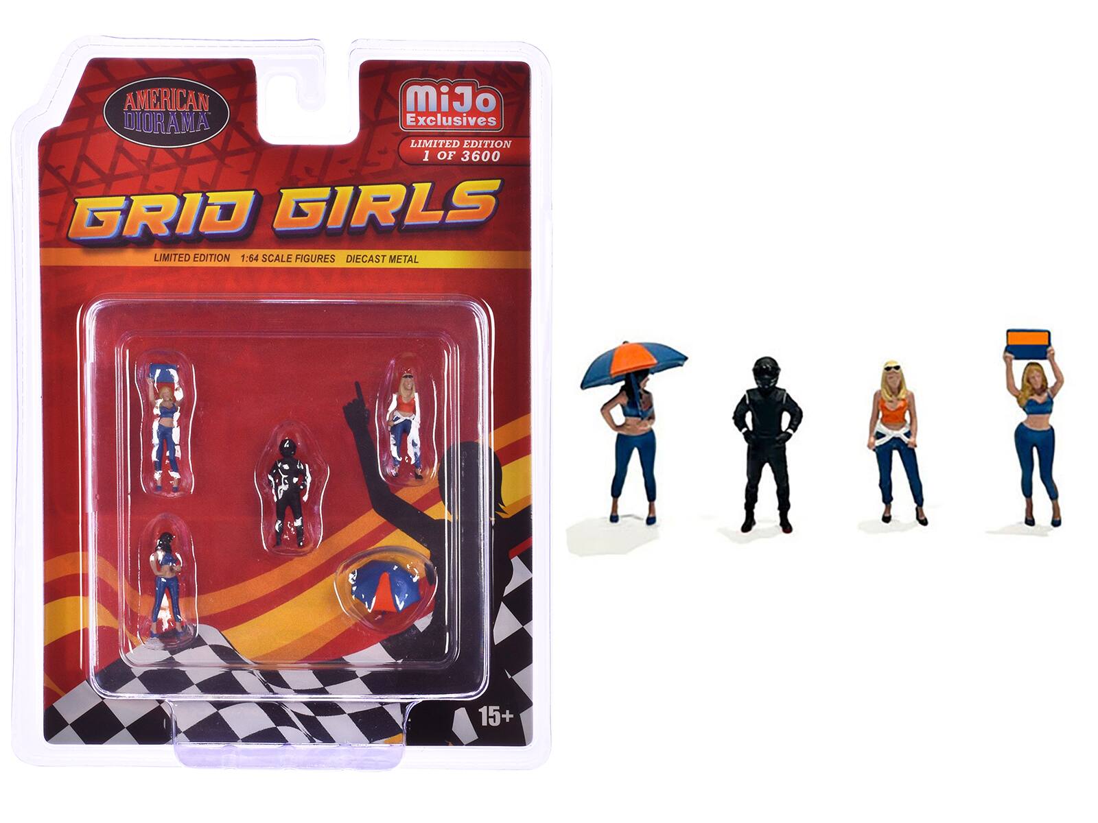 American Diorama "Grid Girls" 5 piece Diecast Figure Set Limited Edition to 3600 pieces ...