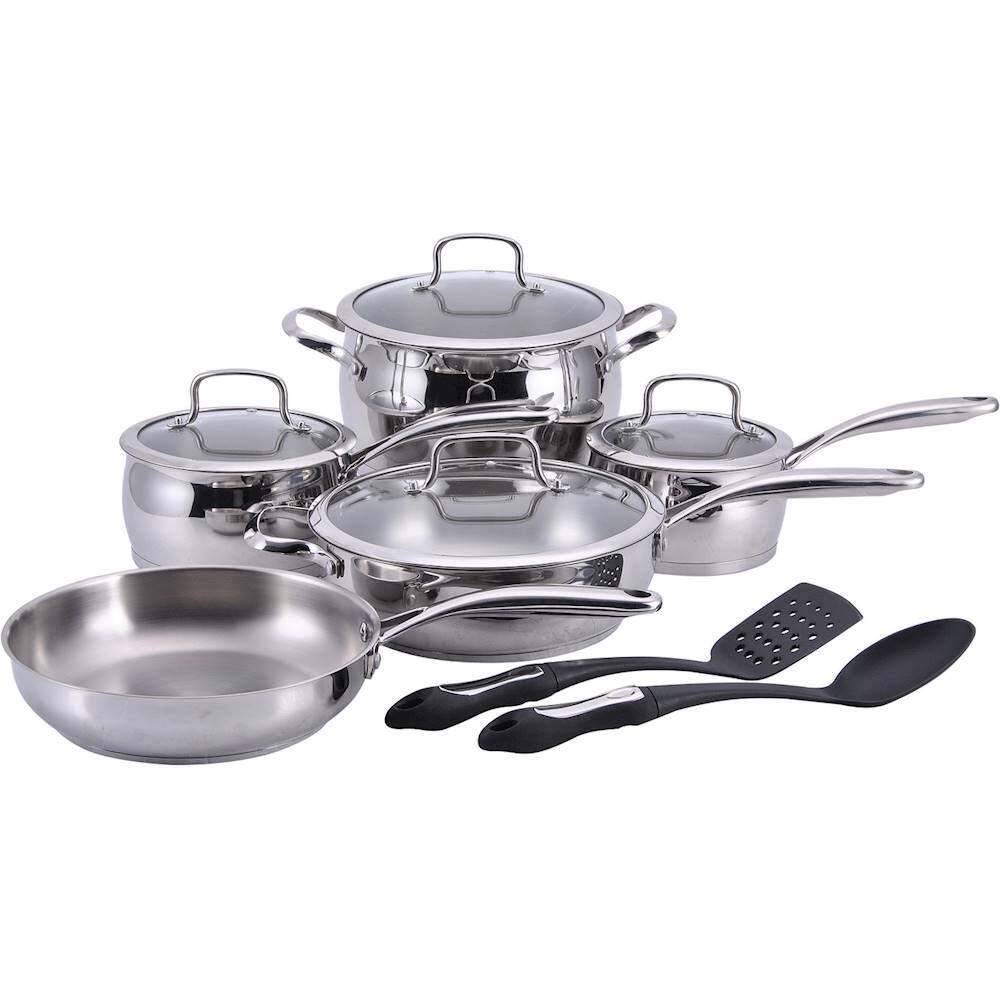 Hamilton Beach 11 Piece Cookware Set Stainless Steel HBK601 - Best Buy