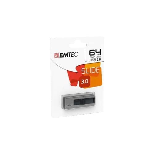 Best Buy: EMTEC B250 Slide 64GB USB 3.0 Flash Drive Gray ECMMD64GB253