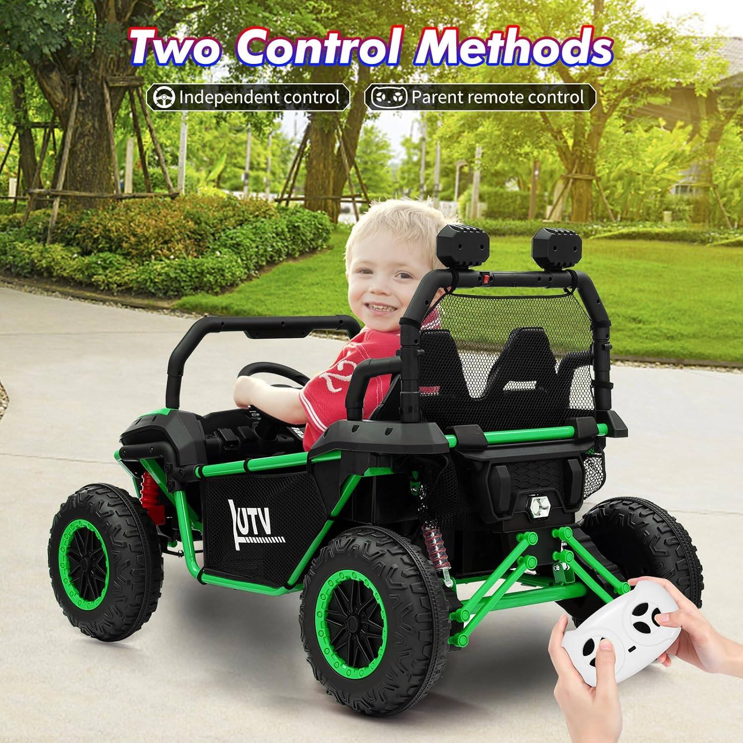 Qeetex 2 Seater Kids Ride On Utv Car,24V 2WD Ride On Car Truck with ...