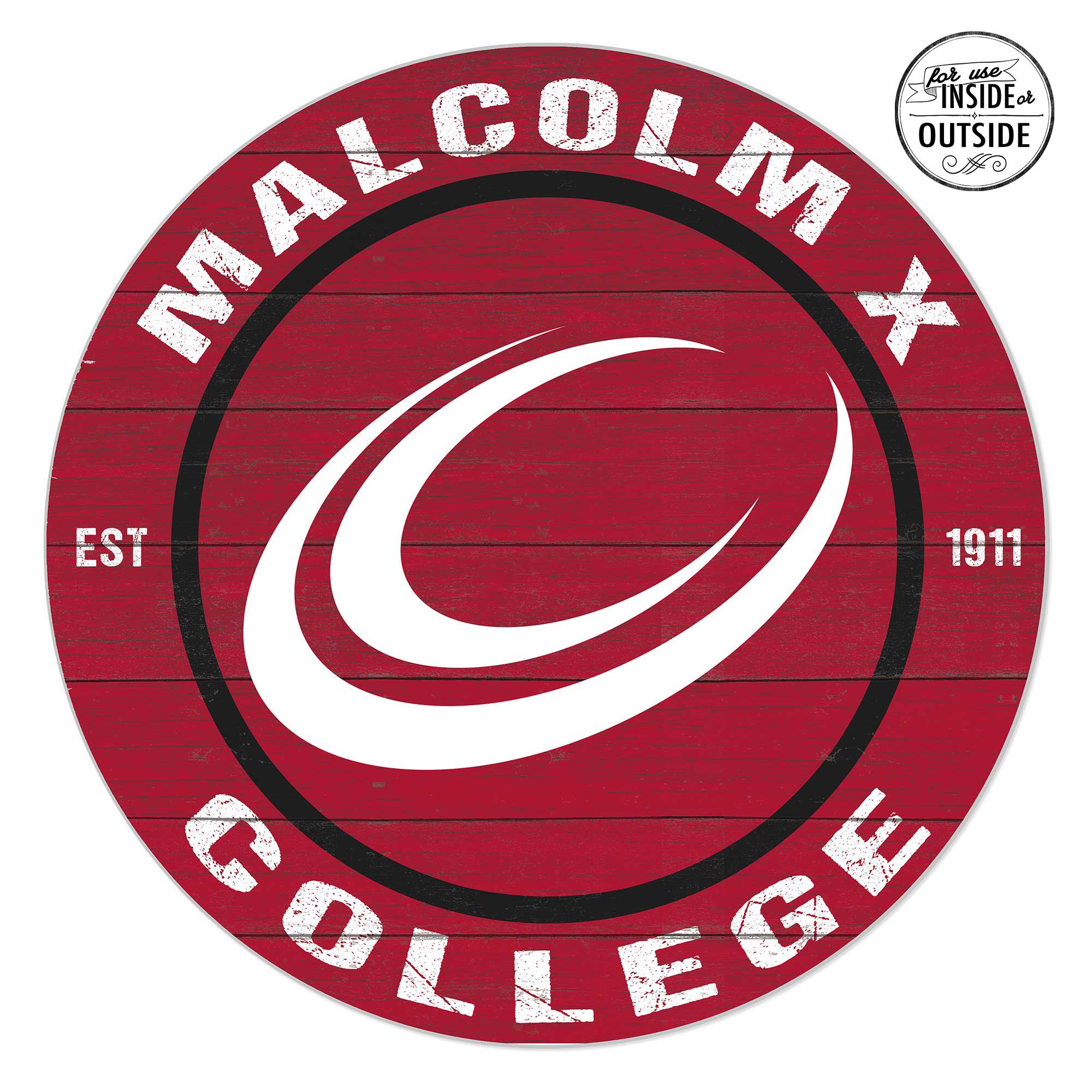 Jardine Malcolm X College Hawks 20'' x 20'' Indoor/Outdoor Circle Sign ...