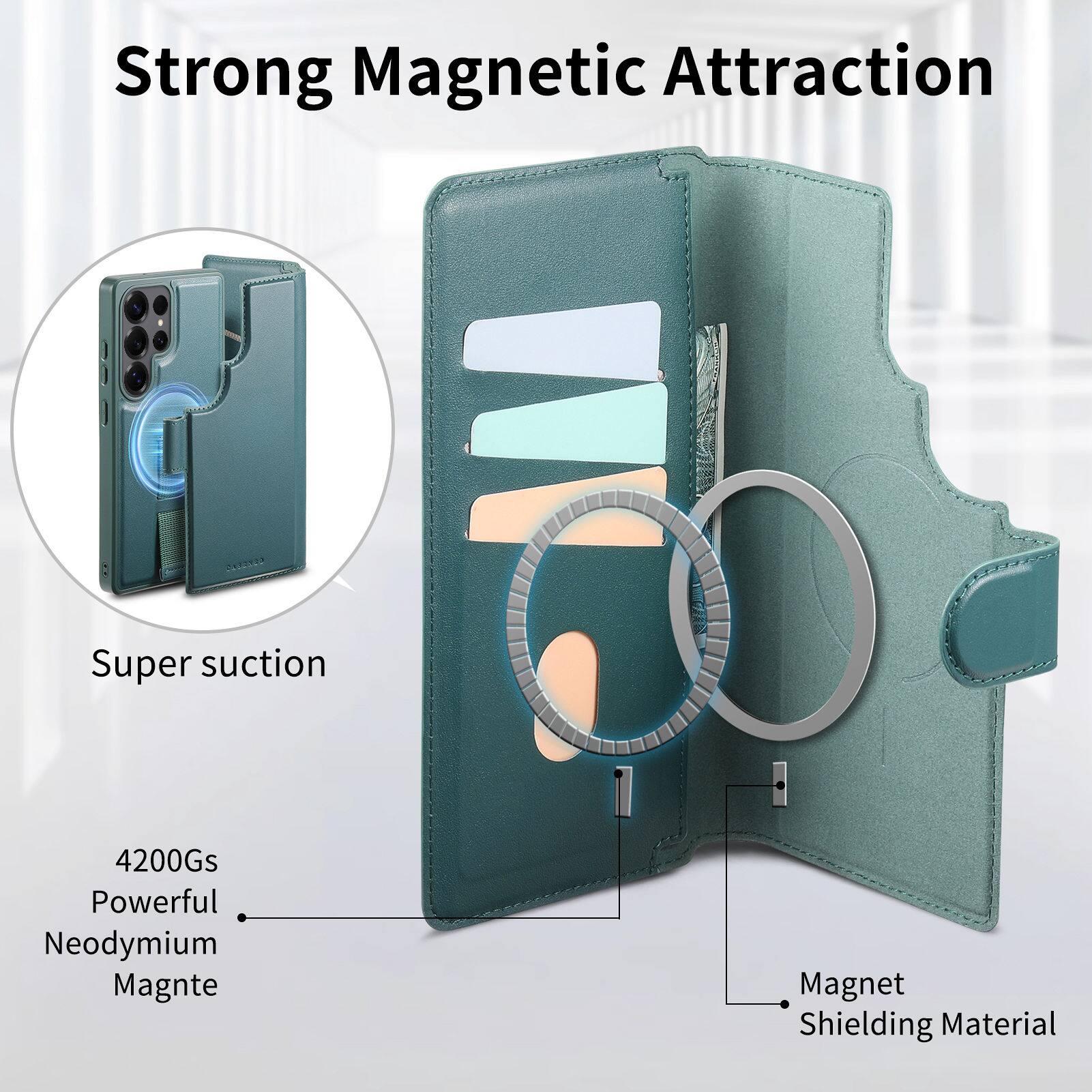 Dteck for Samsung Galaxy S26 Ultra 2 in 1 Magnetic Wallet Case,RFID ...