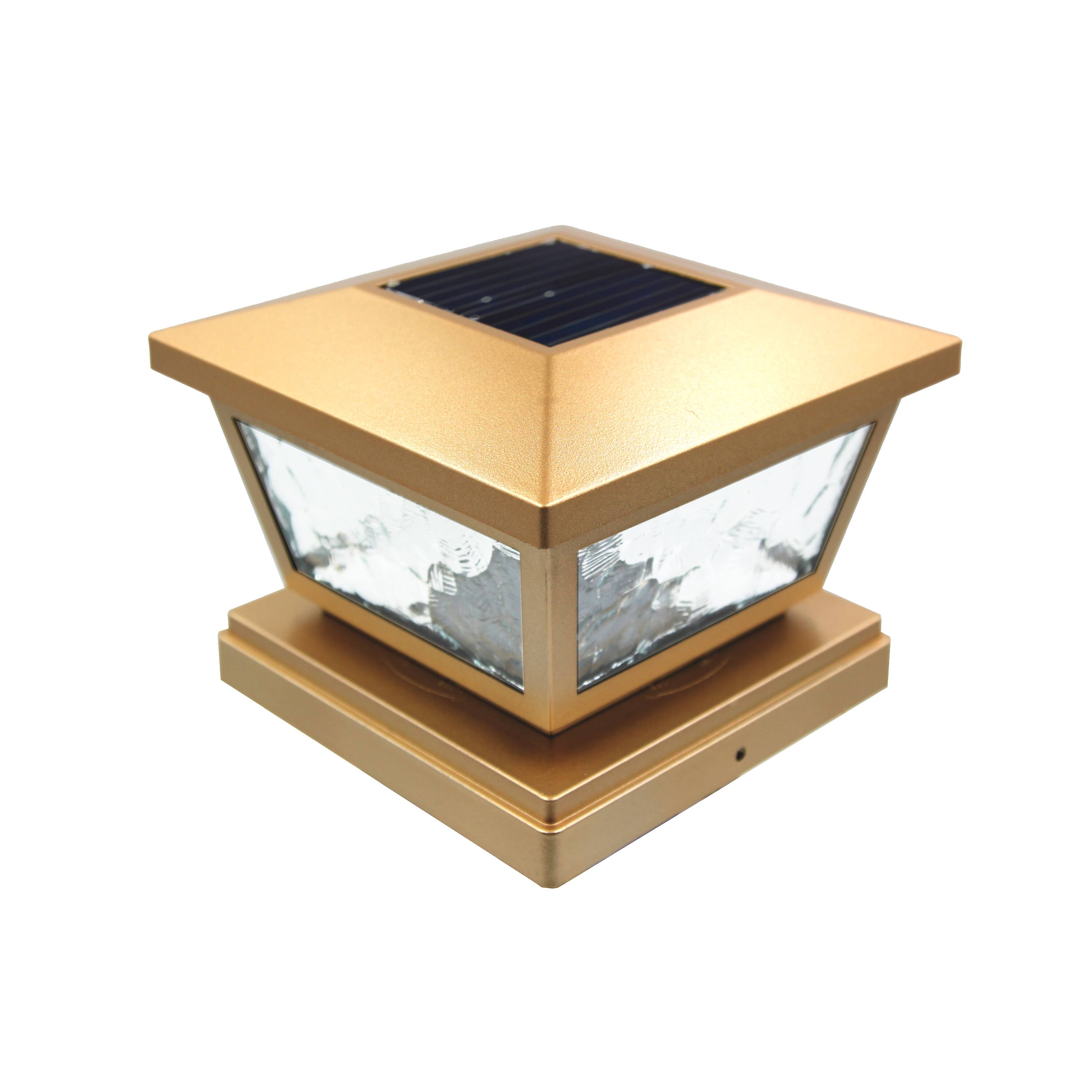FC Design Gold Ultra Bright Solar Post Light 2 SMD LED Fit 6x6 Inch ...