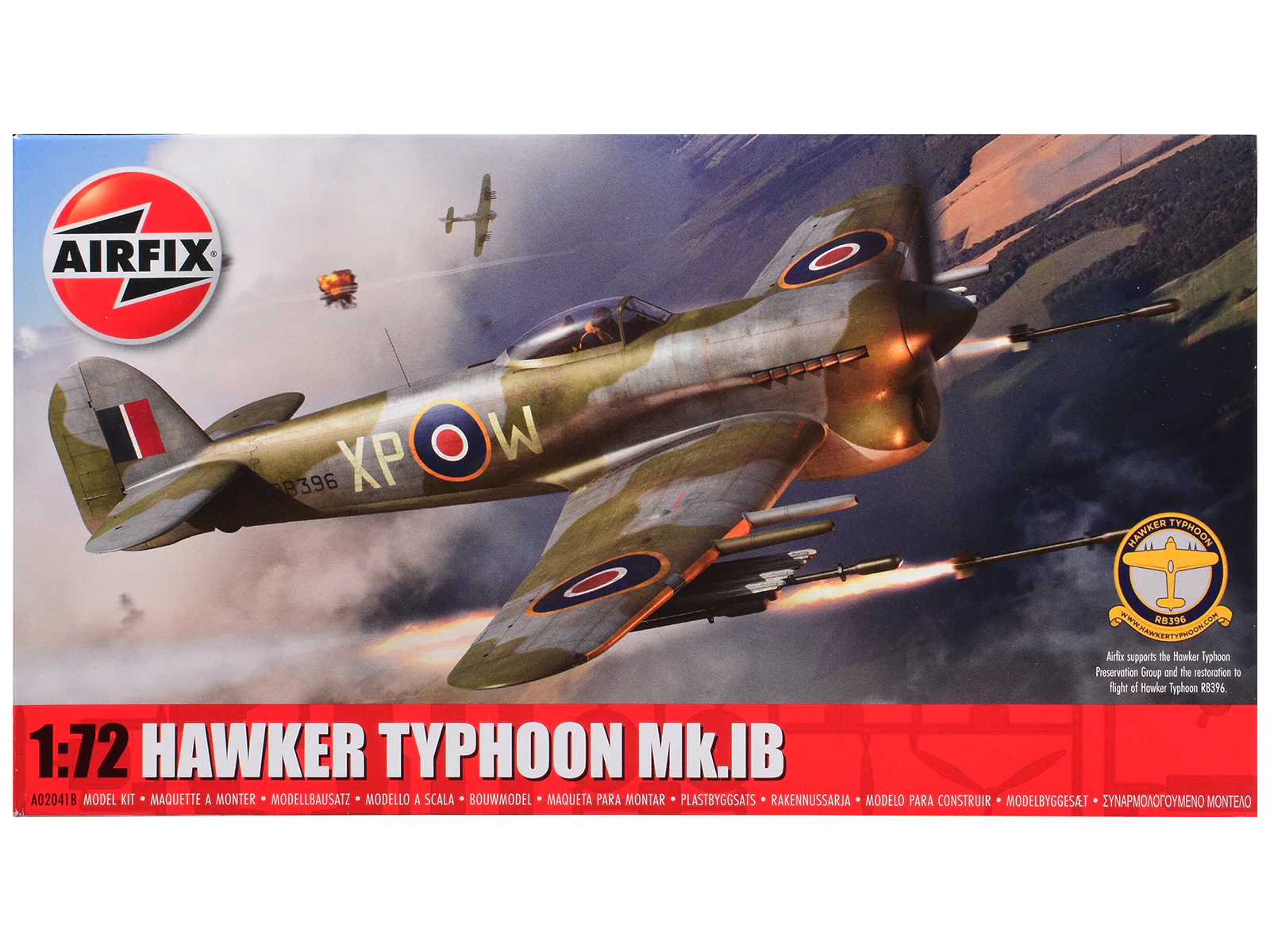 Level 1 Model Kit Hawker Typhoon Mk.IB Aircraft with 2 Scheme Options 1/72 Plastic Model Kit by ...