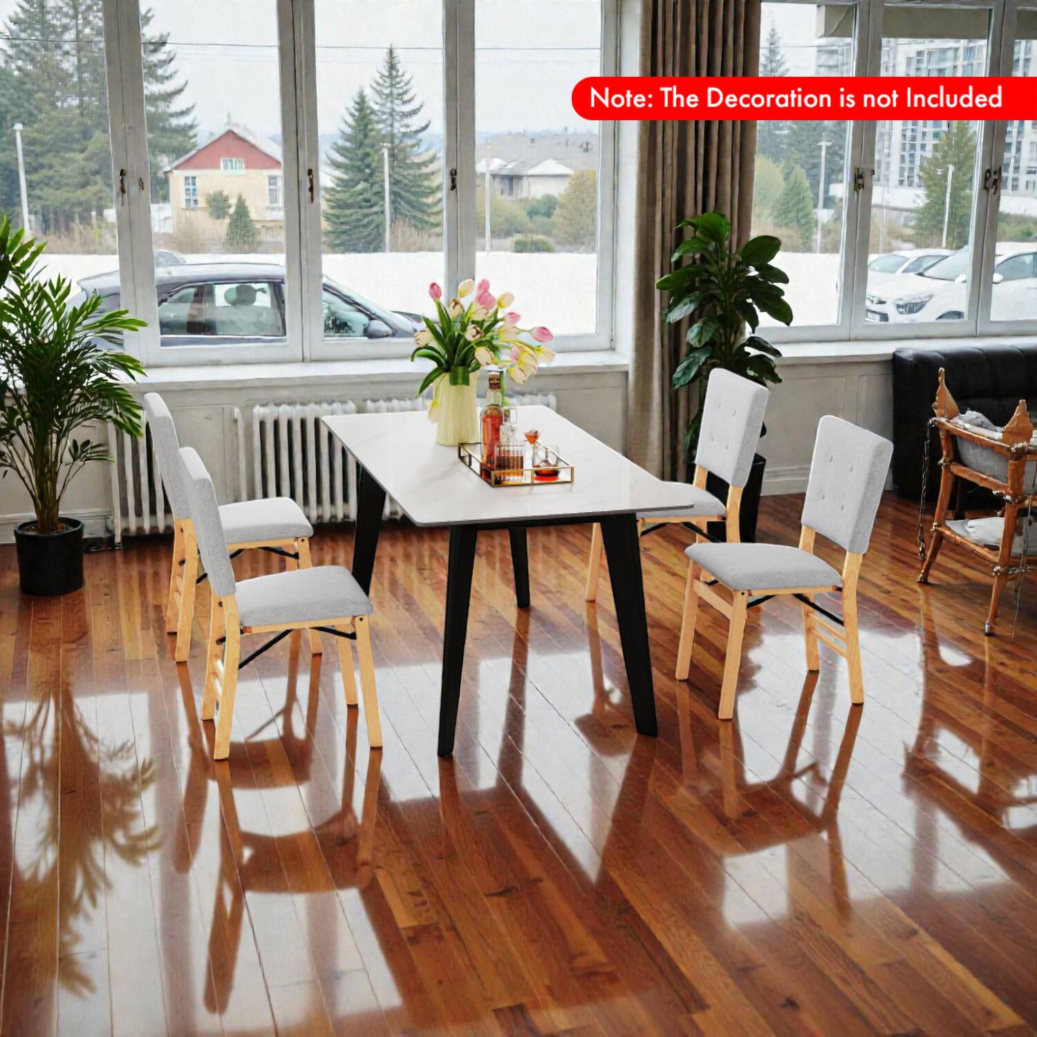 Hivvago Compact Foldable Kitchen Chairs Designed with Cushioned Seats ...