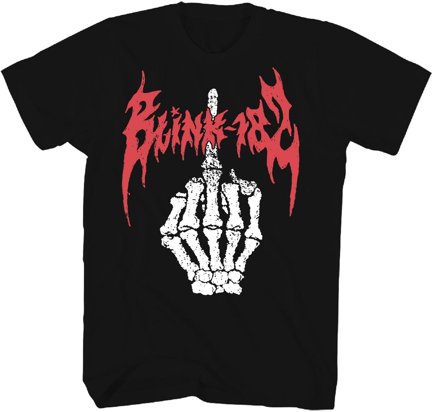 PopMarket Blink 182 Blink 182 Skeleton Middle Finger T Shirt Small ...