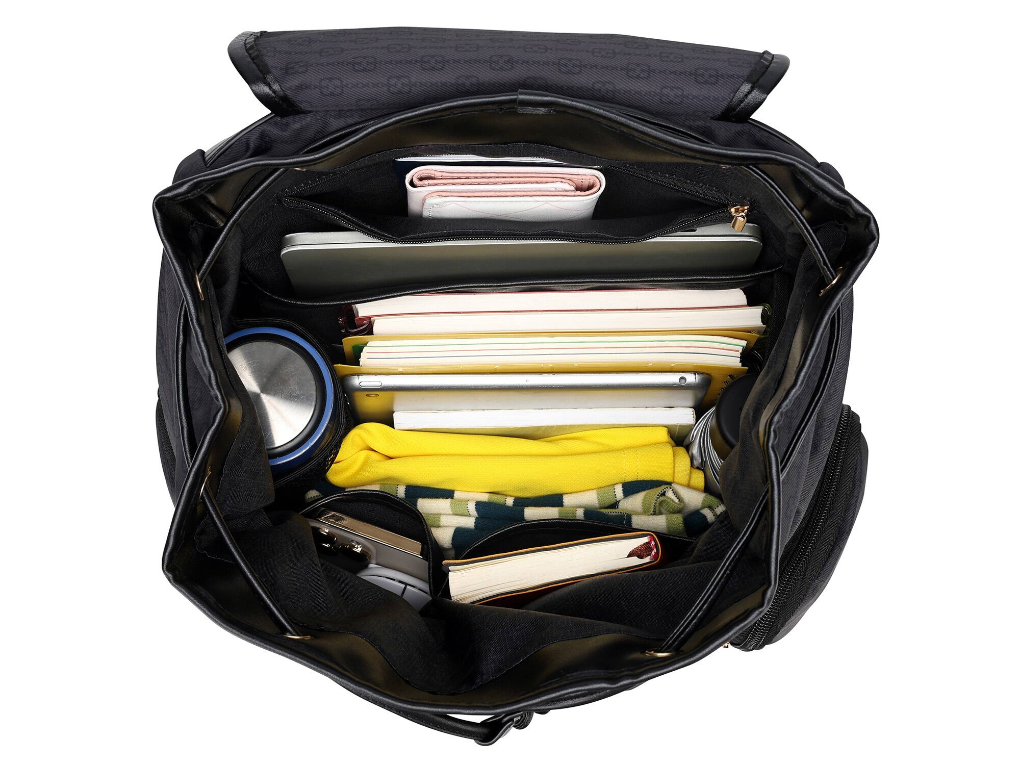 Elle Eleganza 25L Monogram Backpack Black ELBPELBK-BB - Best Buy