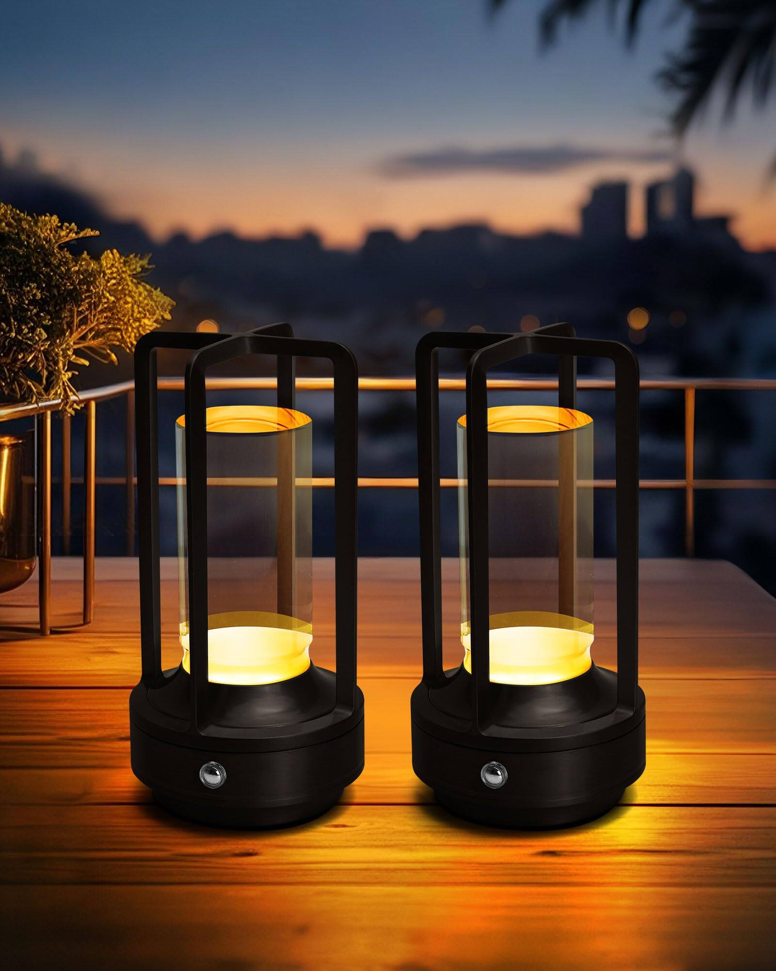 Cedar Assembly Set Of 2 Cordless Table Lamps Led Rechargeable Operated ...