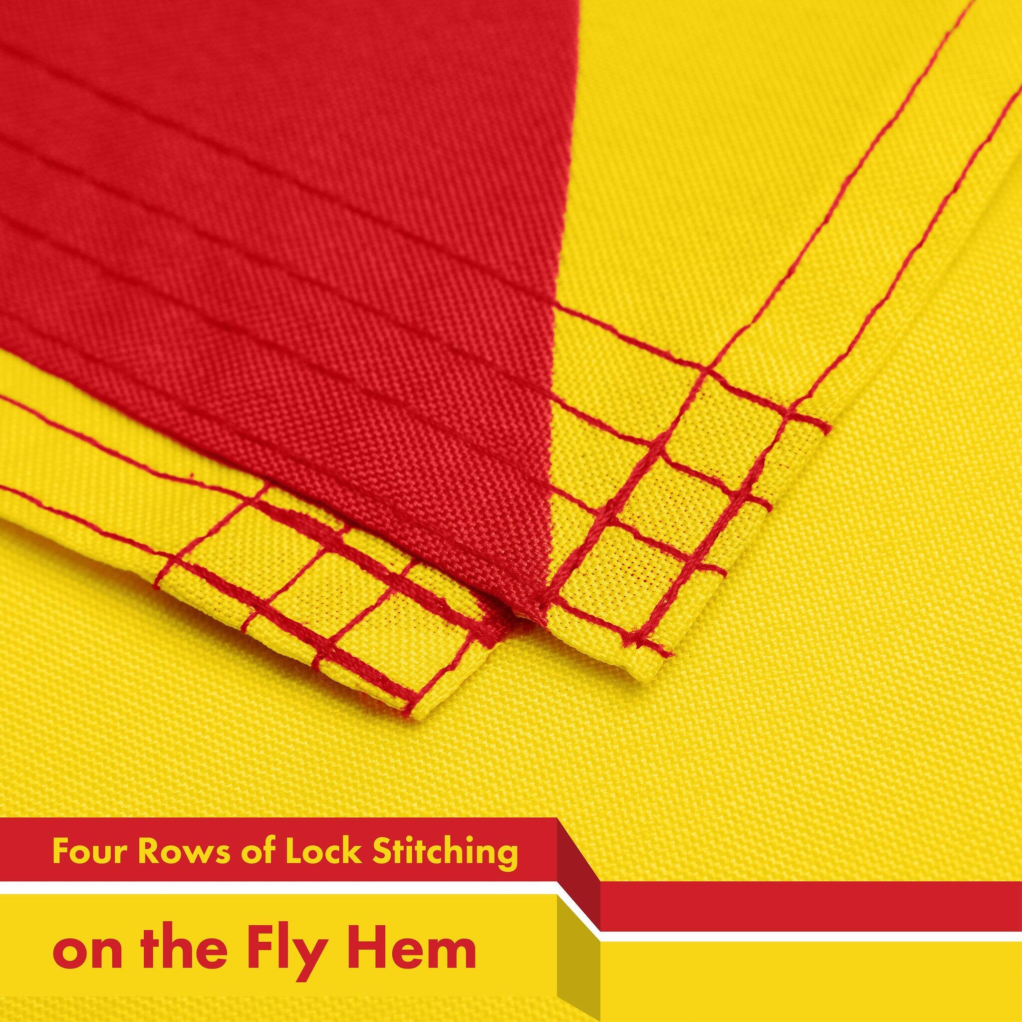 Four Rows of Lock Stitching on the Fly Hem