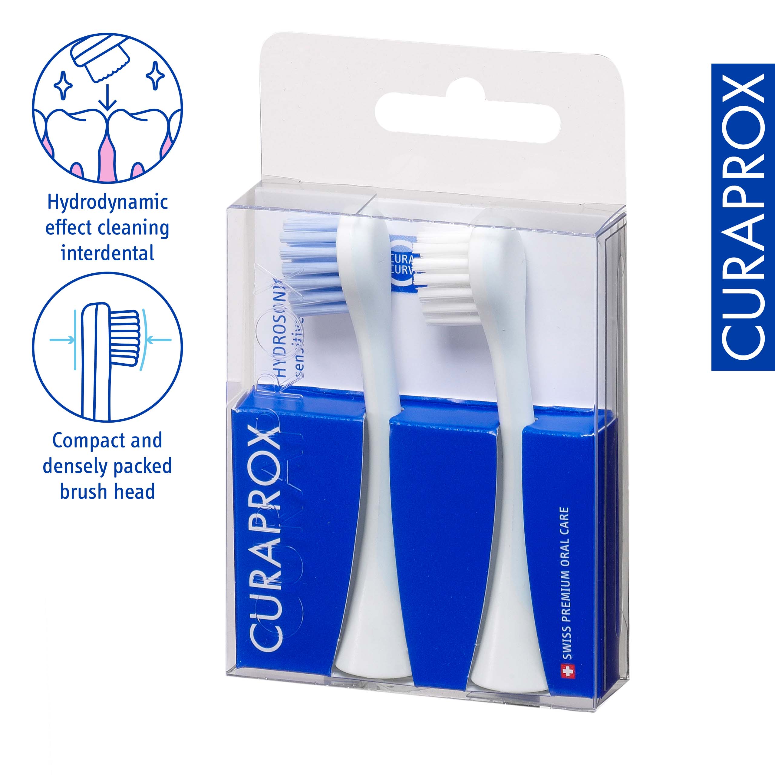Curaprox Brush Head Hydrosonic, Sensitive Duo White 73349146 - Best Buy