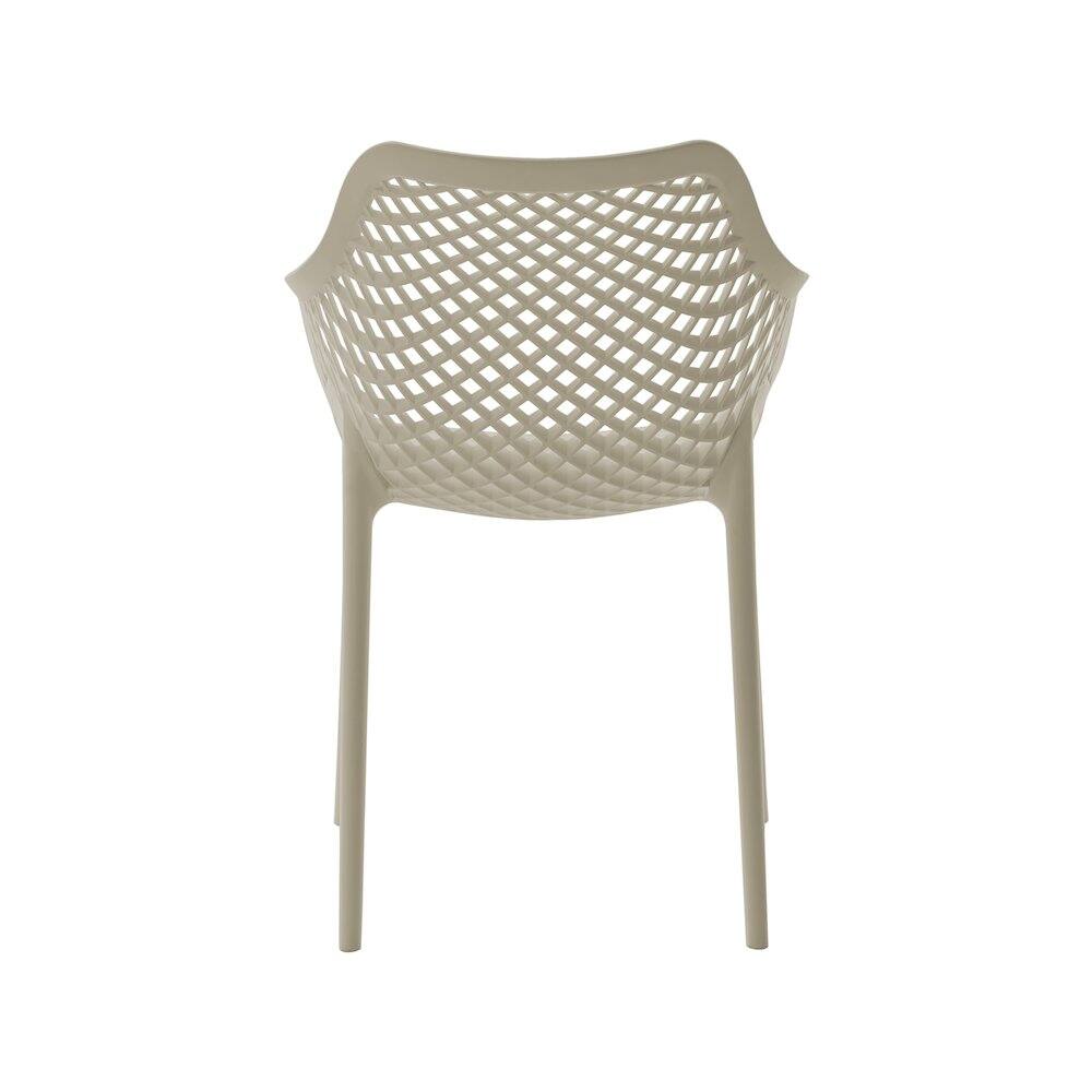 Meridian Furniture Mykonos Outdoor Patio Dining Chair, Set of 4 Taupe ...