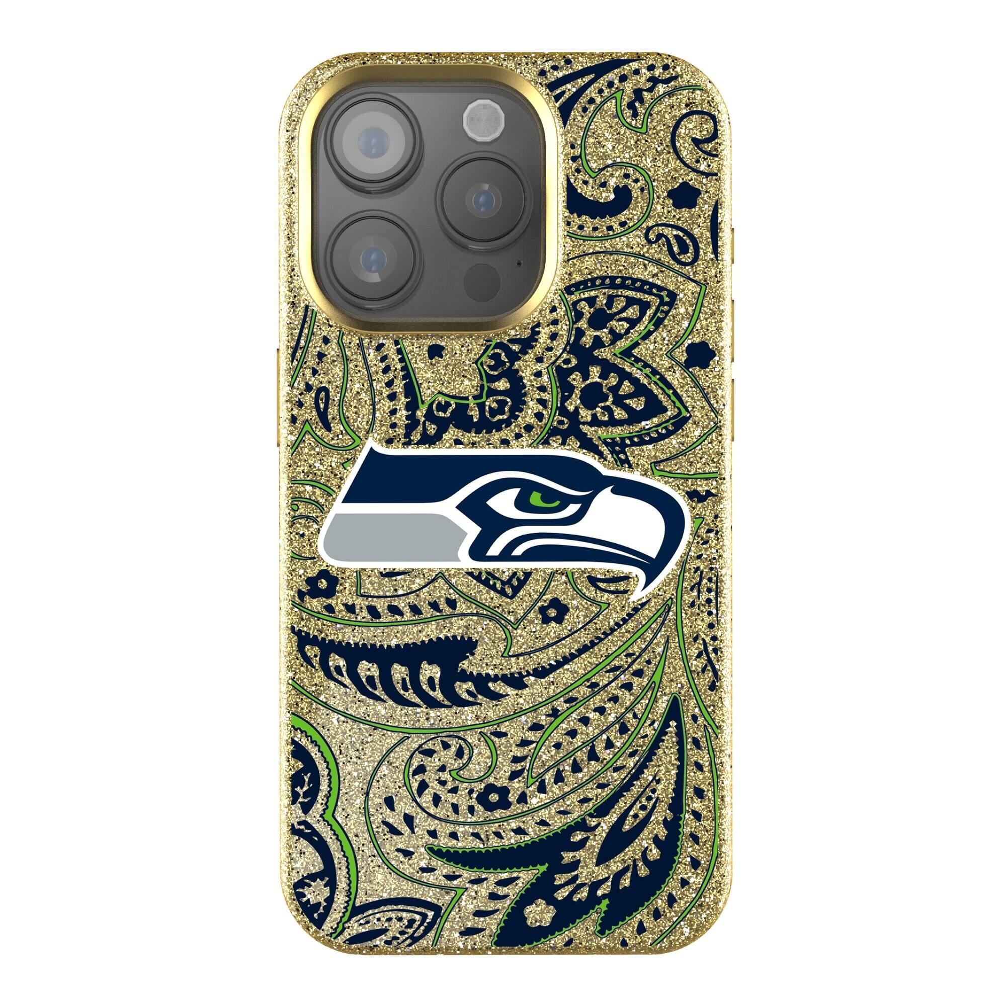 Keyscaper NFL Seattle Seahawks Paisley Bling iPhone Case 16 Pro Gold ...