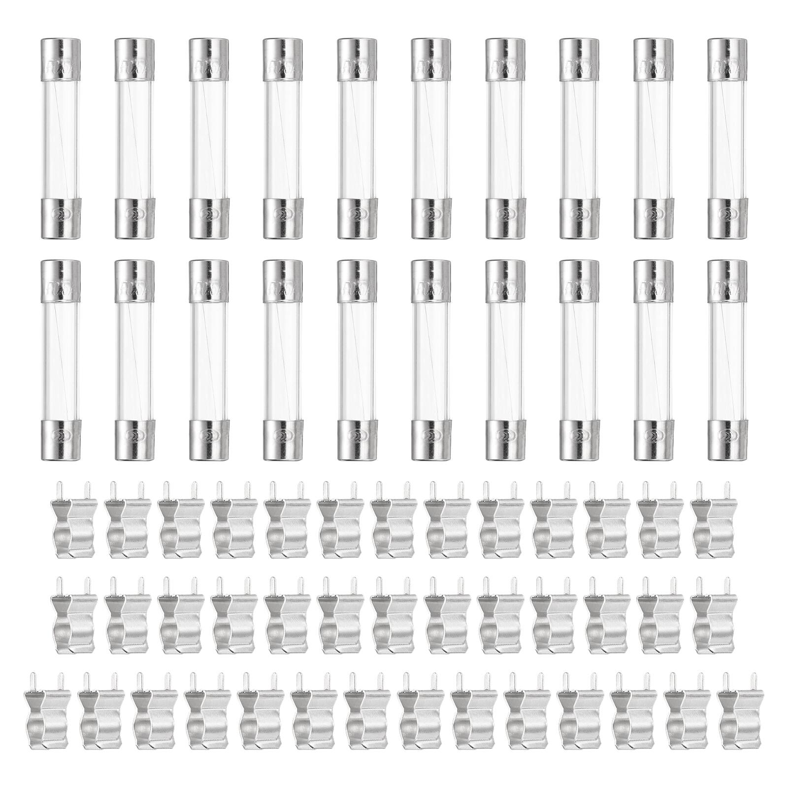 Unique Bargains Glass Tube Fuses, 6x30mm 0.5A 250V Quick Fast Blow ...