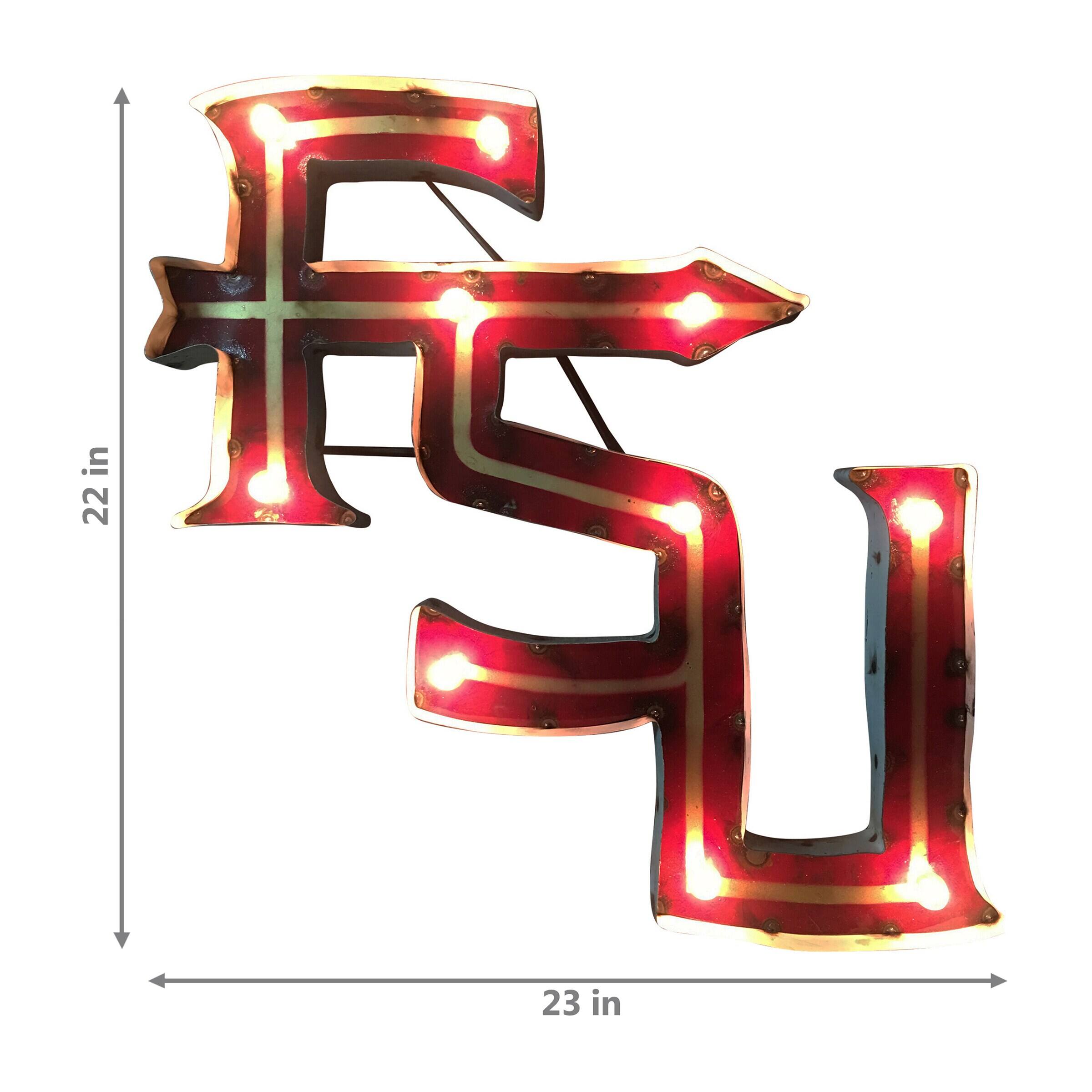 Imperial Florida State Seminoles Logo Lighted Recycled Metal Sign ...