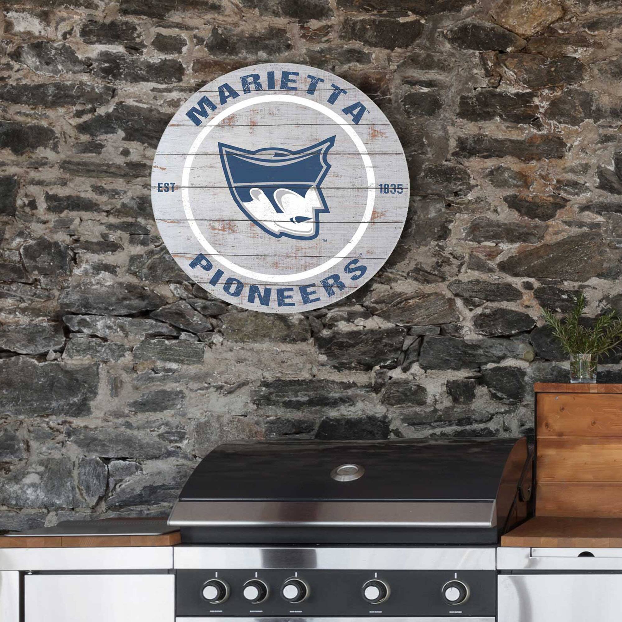 Jardine Marietta College Pioneers 20'' x 20'' Indoor/Outdoor Weathered ...