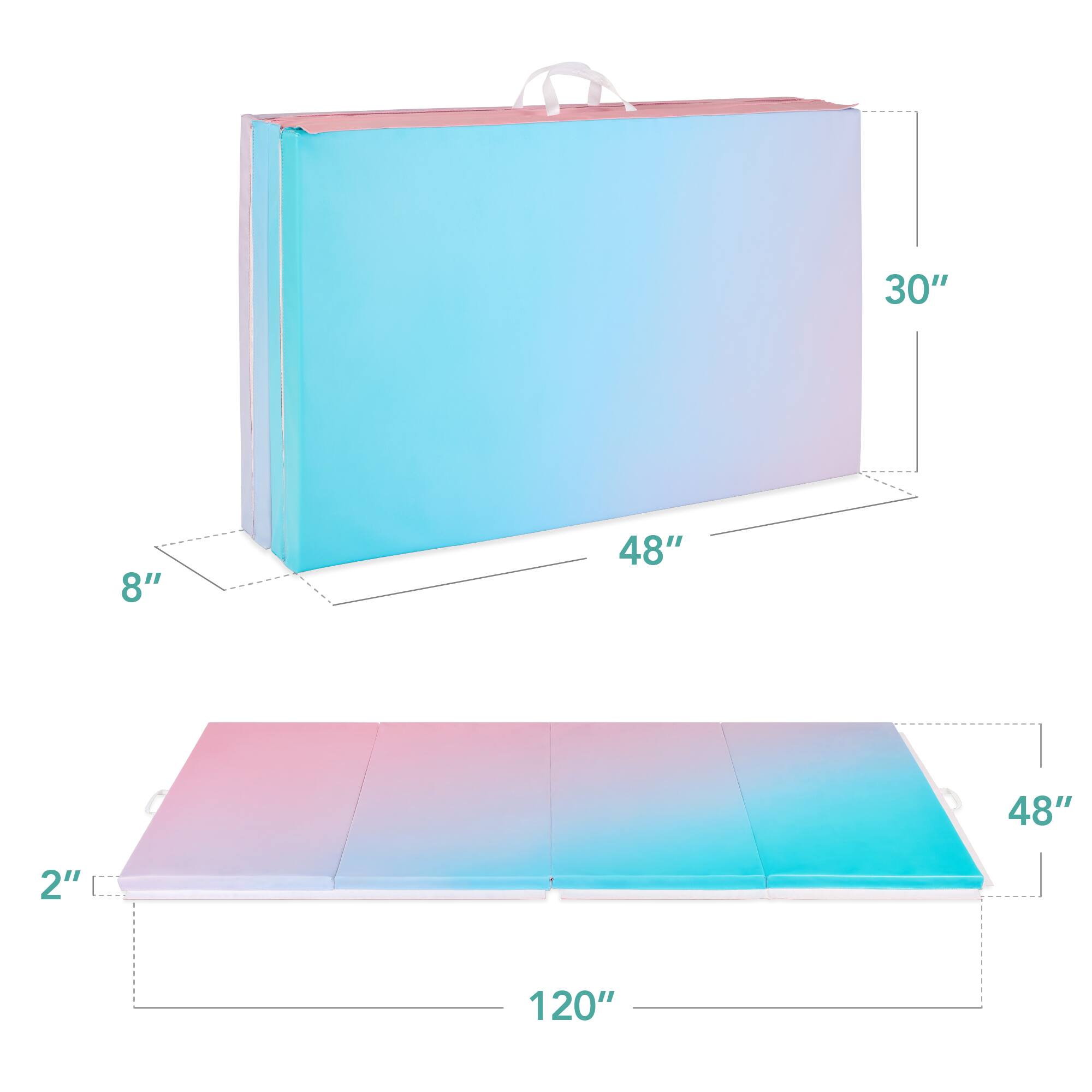 Best Choice Products 10ftx4ftx2in Folding Gym Mat 4 Panel Gymnastics ...
