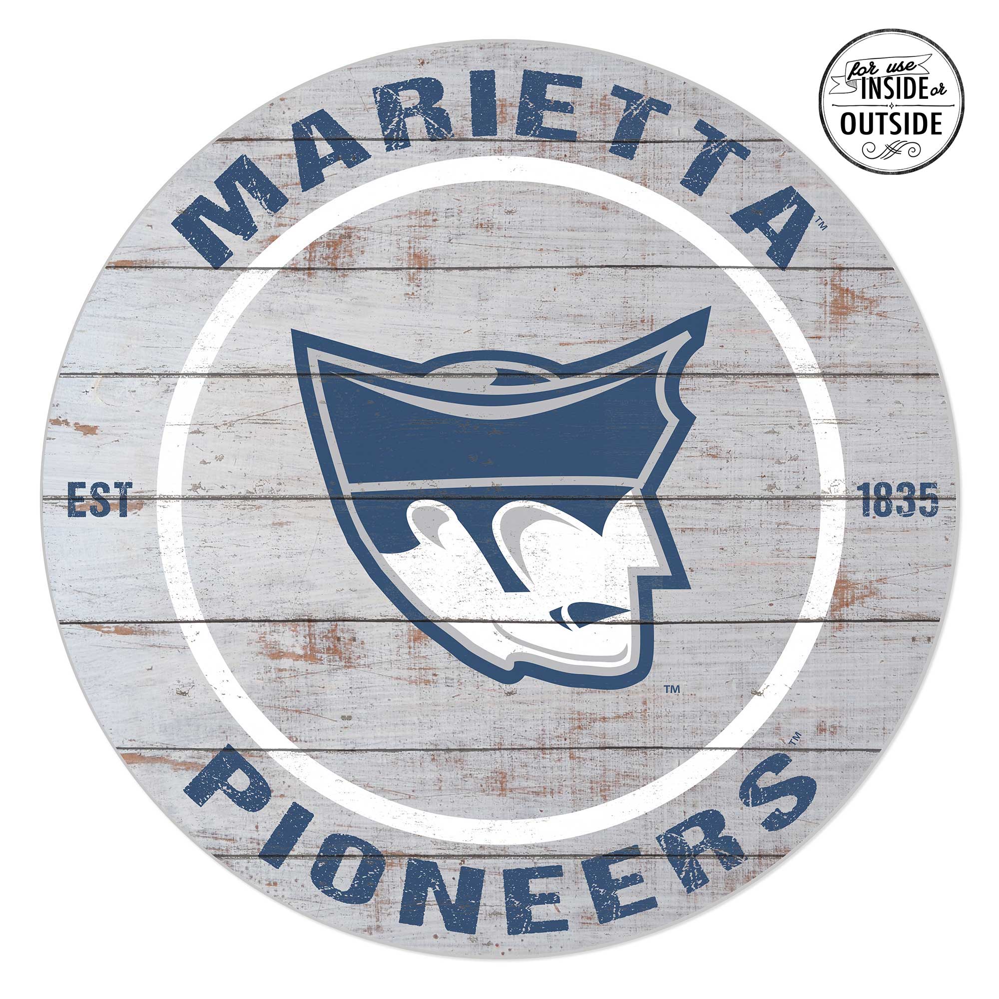 Jardine Marietta College Pioneers 20'' x 20'' Indoor/Outdoor Weathered ...
