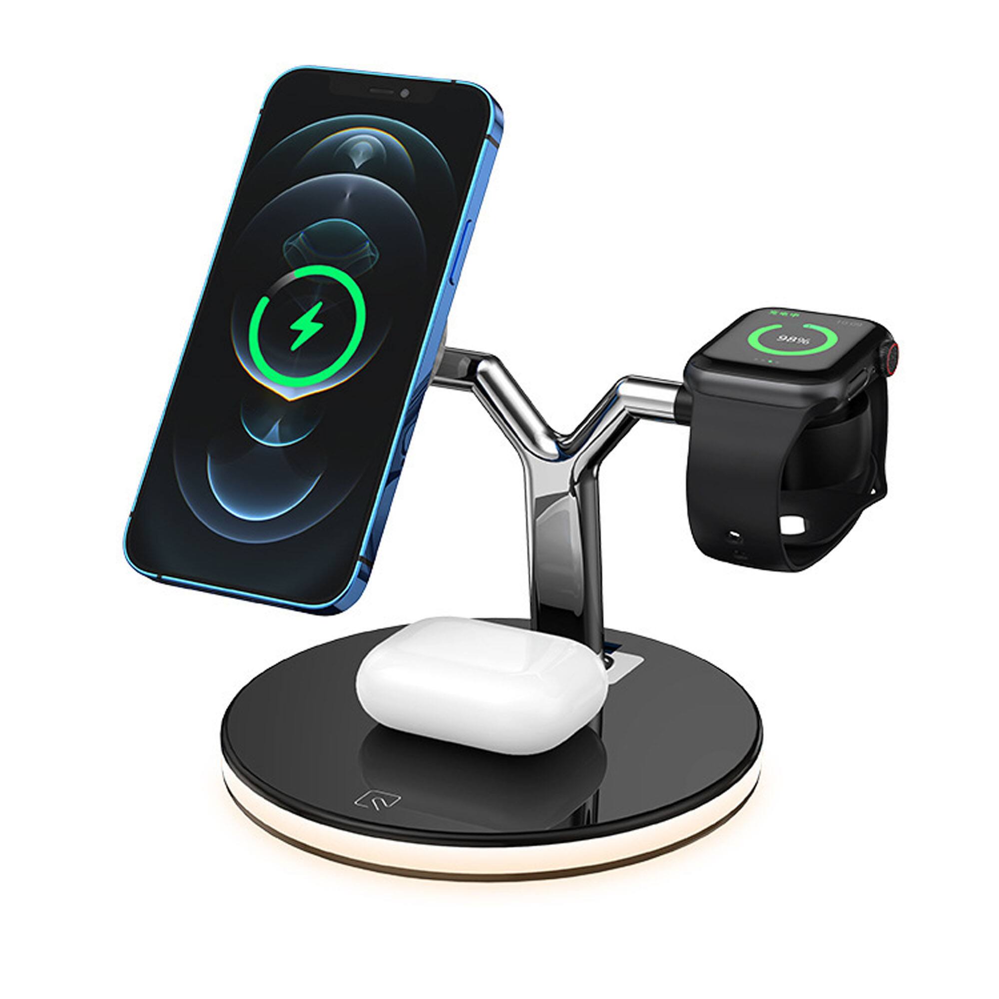 YONWAY Magnetic Wireless Charger with Night Light, Anti slip Phone ...