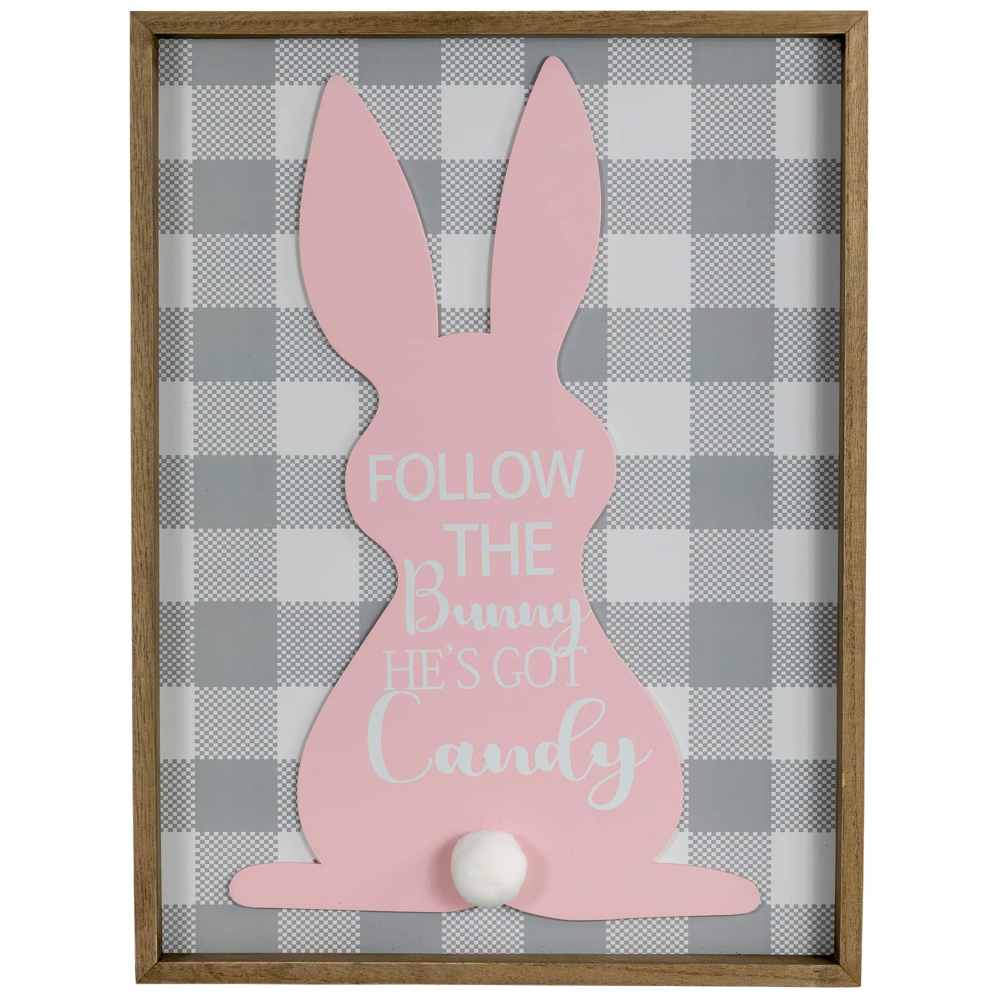 Northlight - 15.75" Framed "Follow the Bunny He's Got Candy" Easter ...