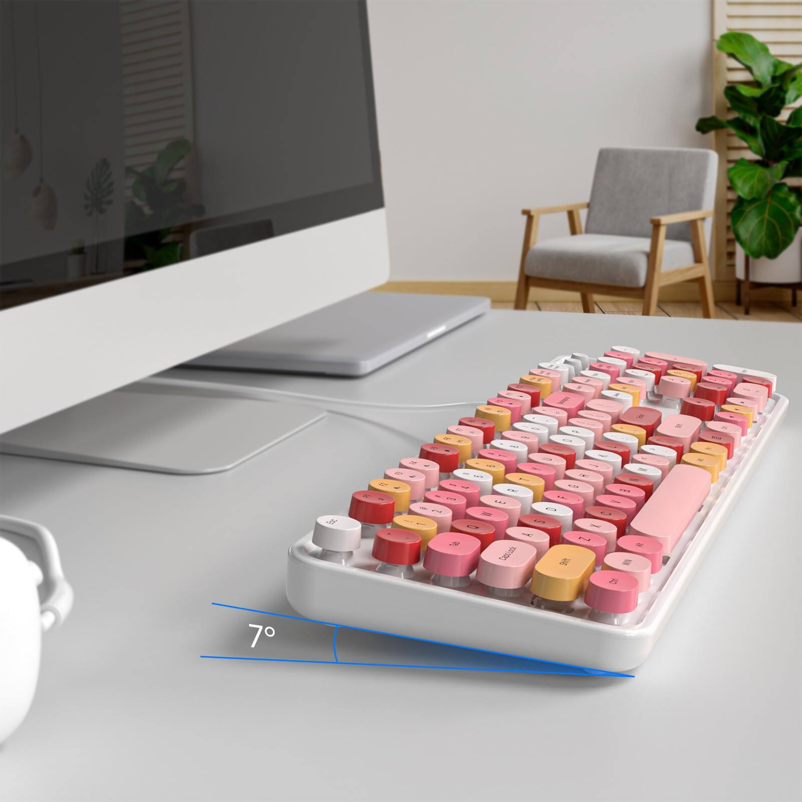 Stamp n Camp Wired Computer White Colorful Full Size Round Key ...