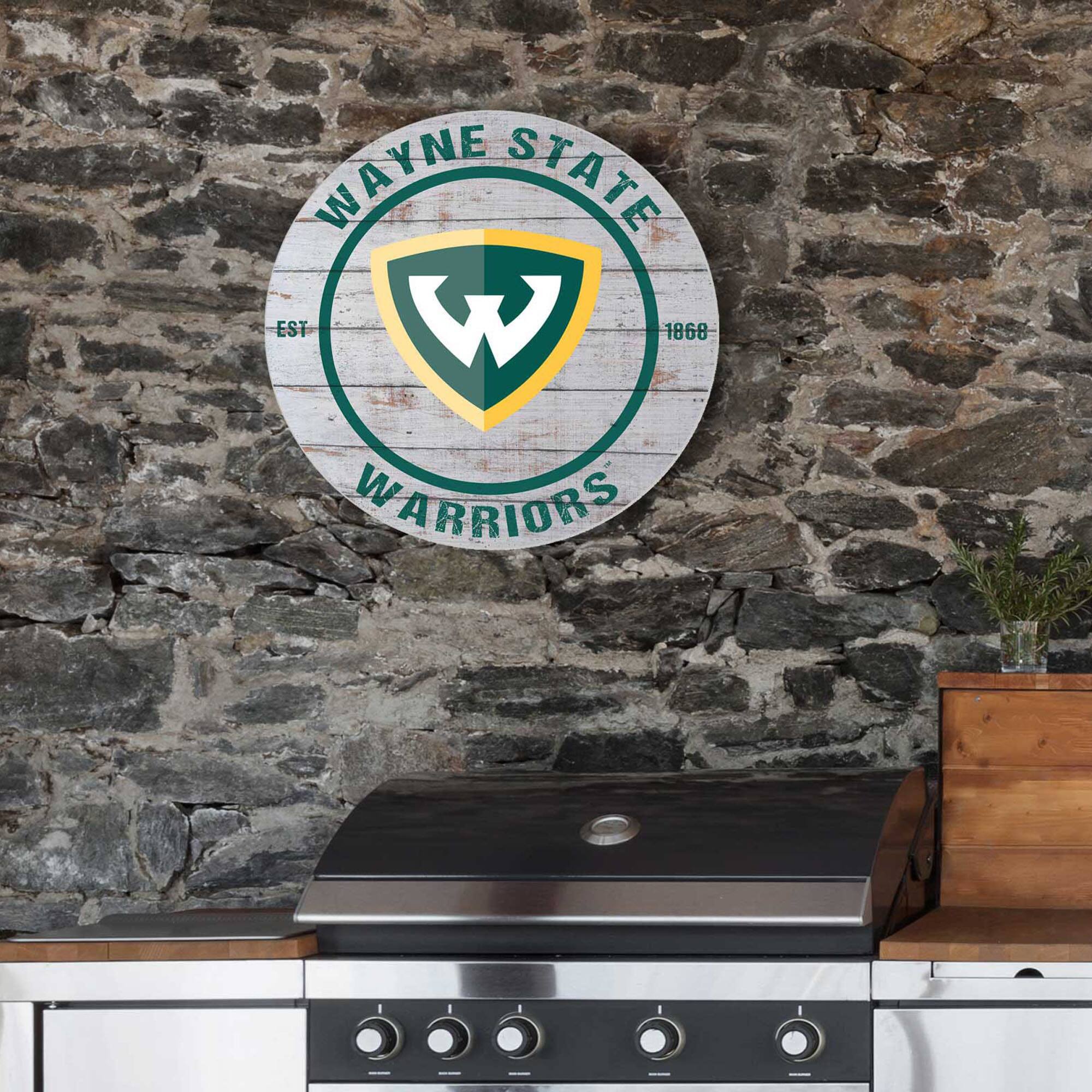 Jardine Wayne State Warriors 20'' x 20'' Indoor/Outdoor Weathered ...