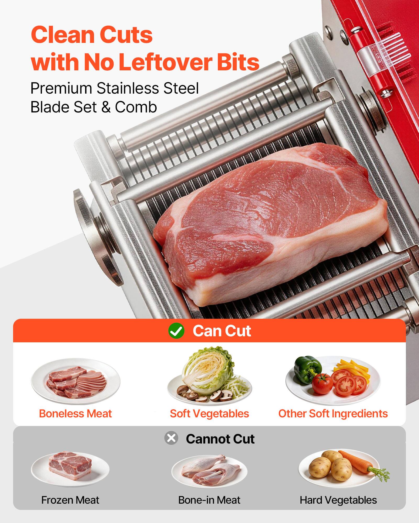 VEVOR Meat Cutting Machine, 850W Commercial Slicer, 3.5mm Heavy Duty ...