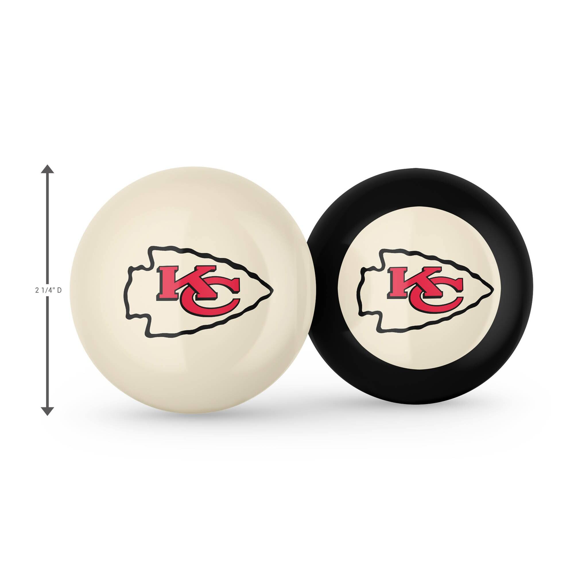 Imperial Kansas City Chiefs Logo Cue Ball & 8 Ball Combo Set White ...