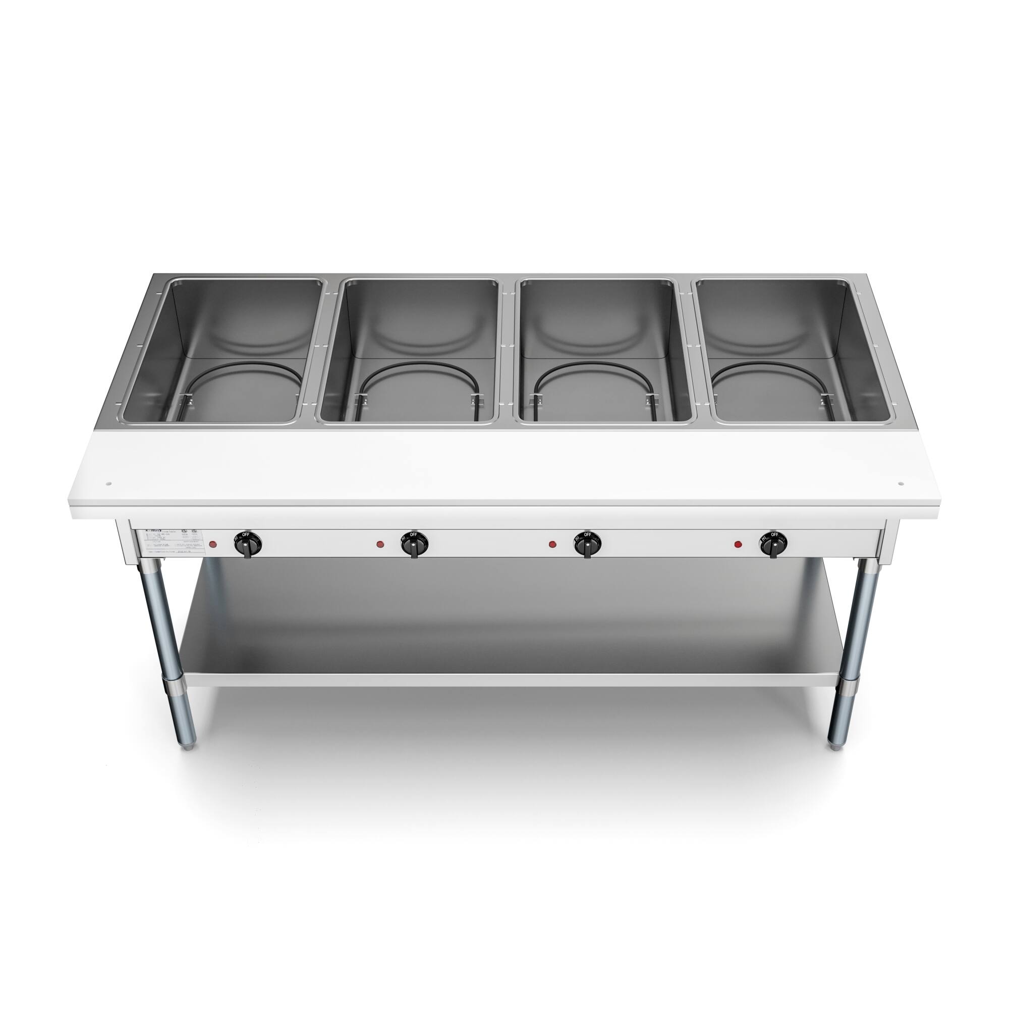 Koolmore Four Pan Open Well Electric Steam Table with Undershelf, KM ...