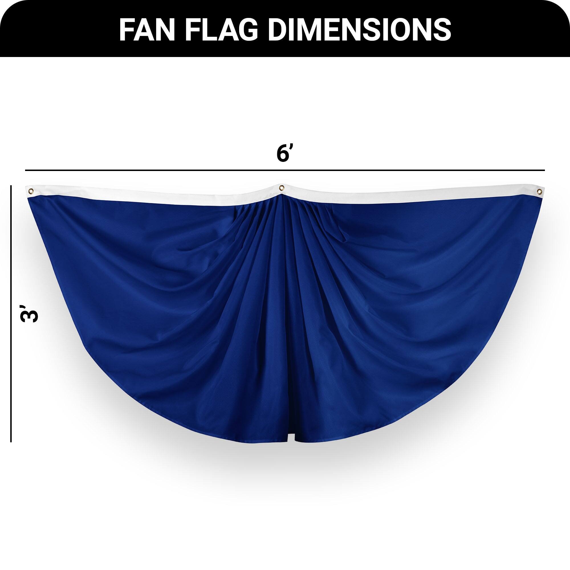 G128 Pleated Fan Flag Printed Patriotic USA Design 3x6 ft 150D Blue ...