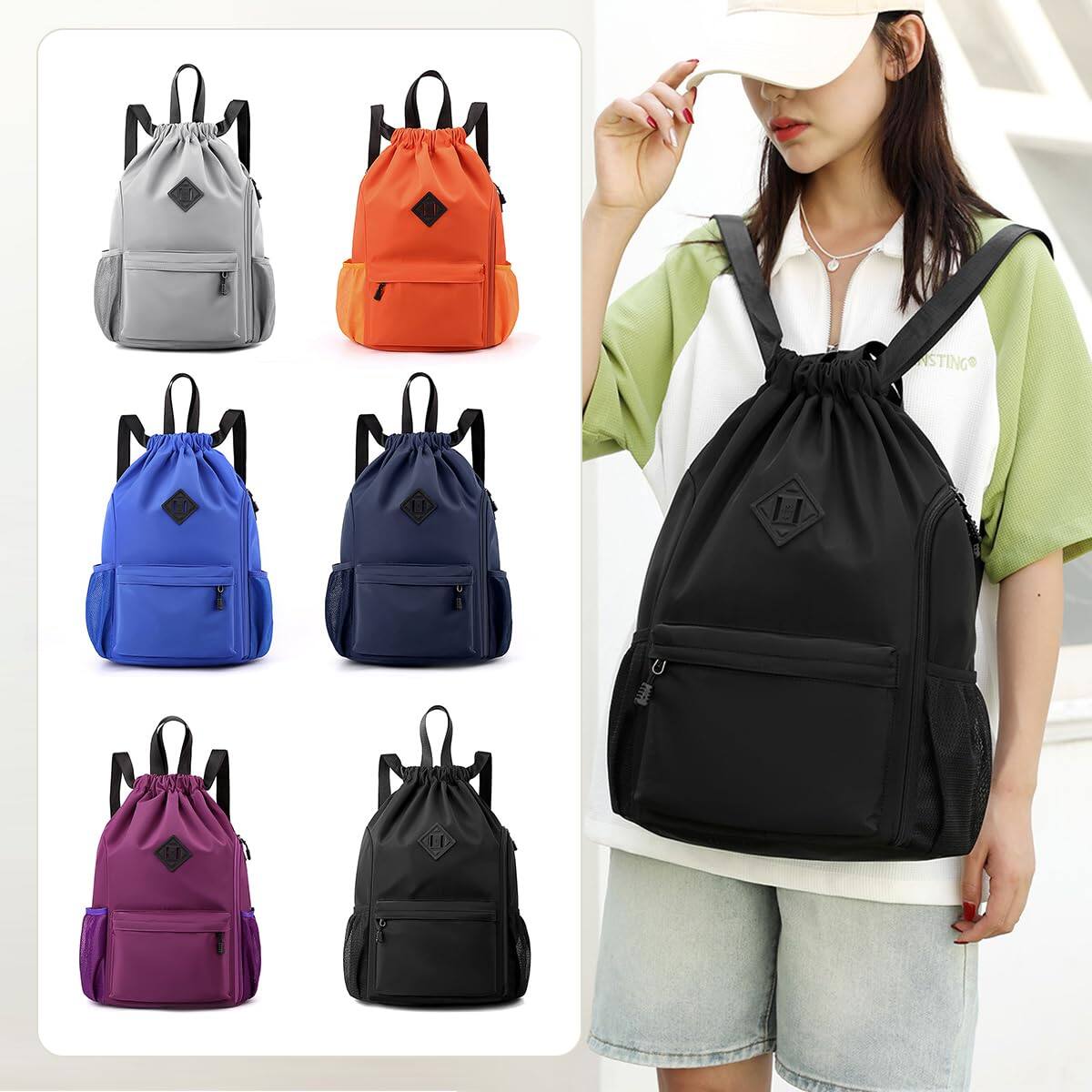 Pacoar Cade Waterproof Drawstring Gym Backpack Bag For Men & Women ...