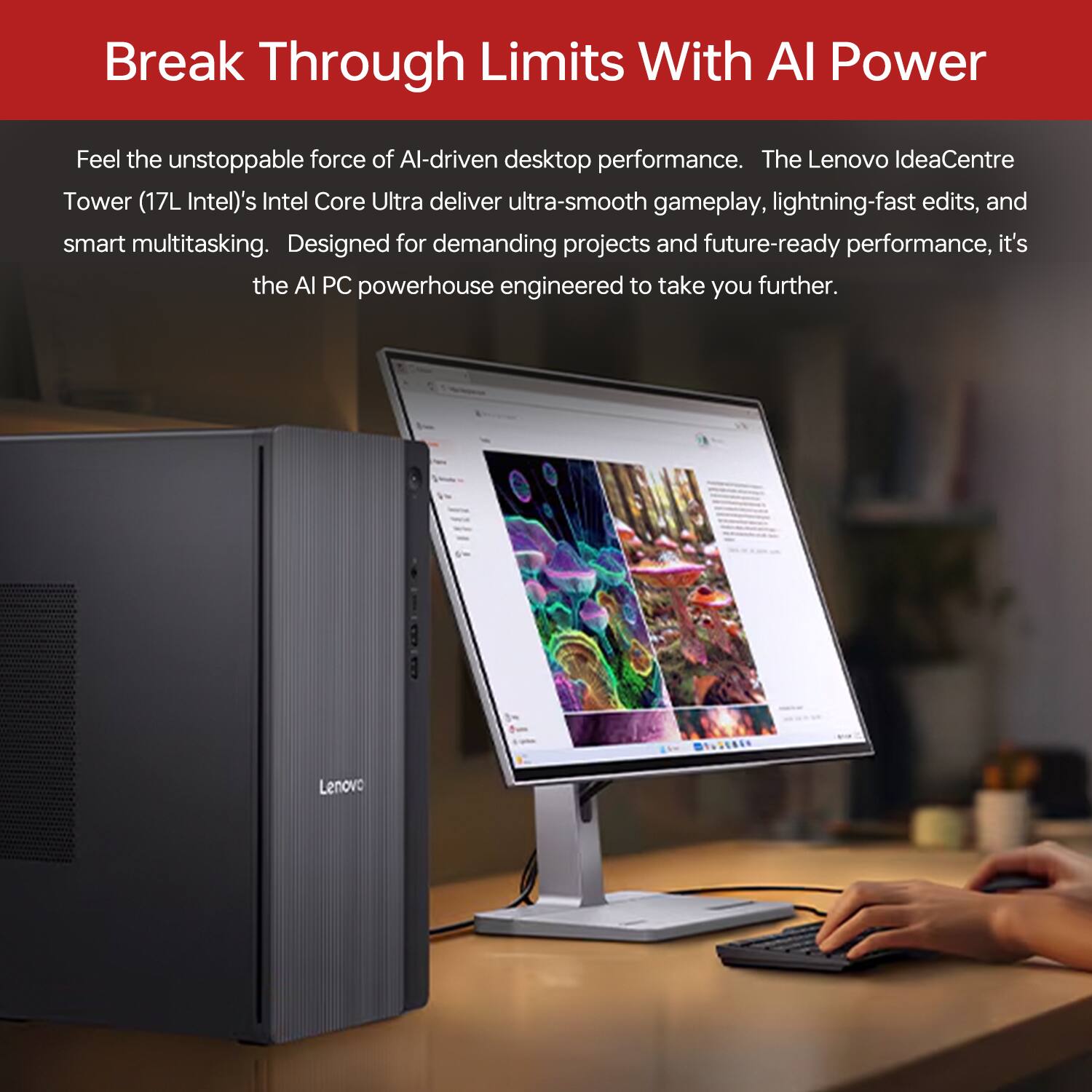 Lenovo IdeaCentre Desktop Intel Core Ultra 7 265 64GB RAM 4TB SSD Adata ...
